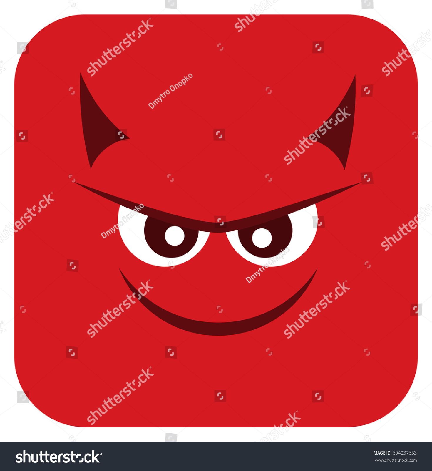 Devil Emoticon Flat Design Stock Vector (Royalty Free) 604037633 ...