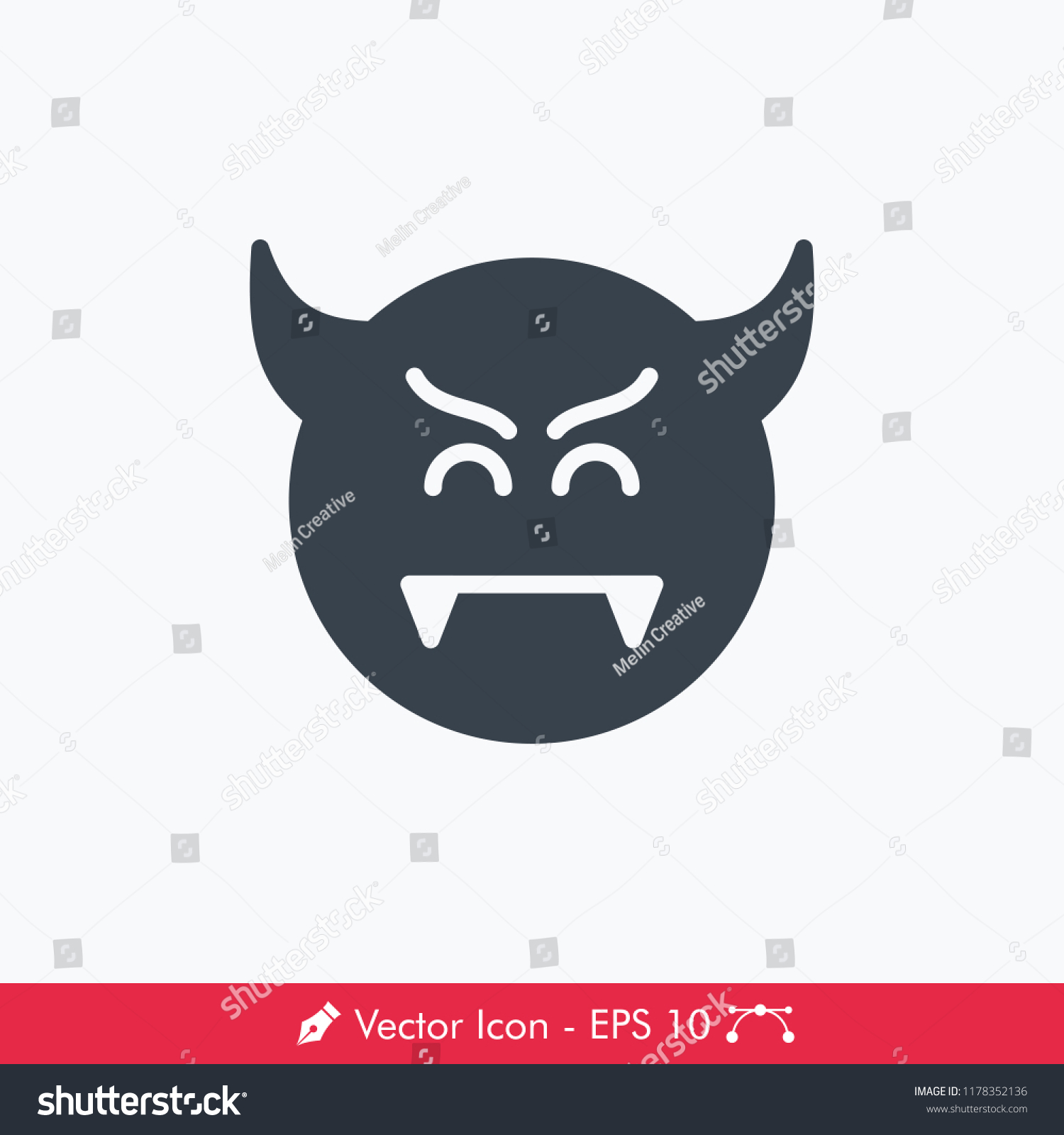 Devil Face Imp Emoji Emoticon Icon: เวกเตอร์สต็อก (ปลอดค่าลิขสิทธิ์ ...