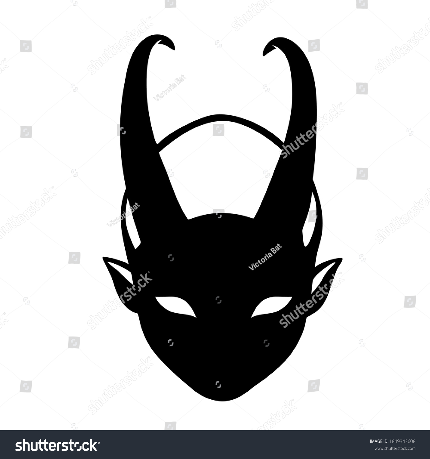 Devil Face Glowing Eyes Stock Vector (Royalty Free) 1849343608 ...