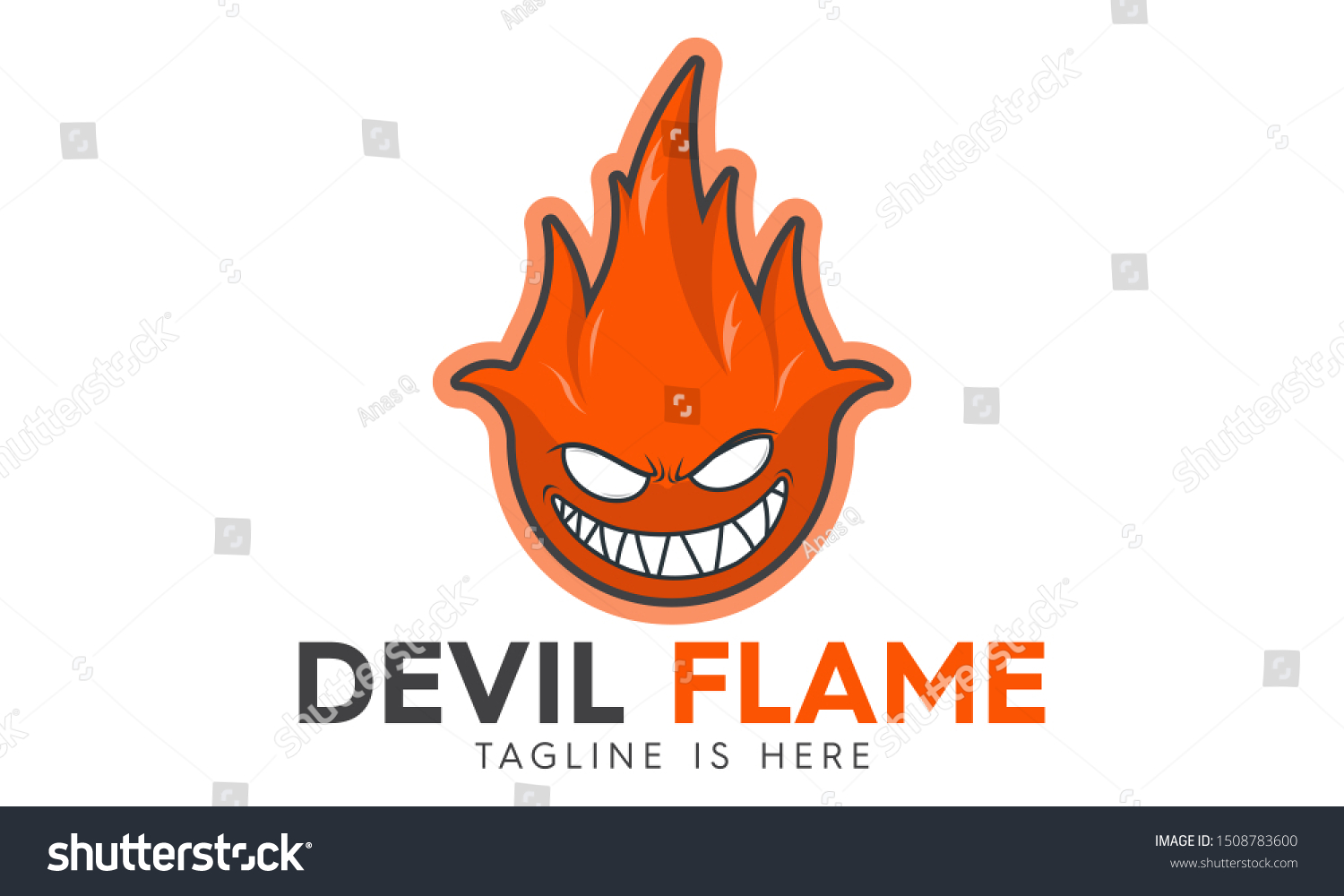 Devil Flame Logo Mascot Fire Demon Stock Vector (Royalty Free ...