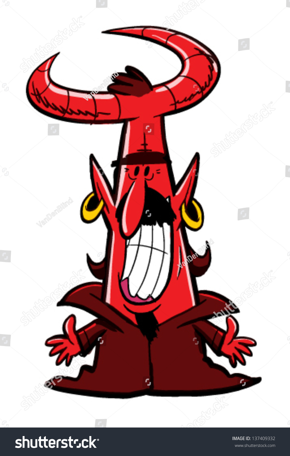 Devil Holding Arms Wide Open Stock Vector (Royalty Free) 137409332