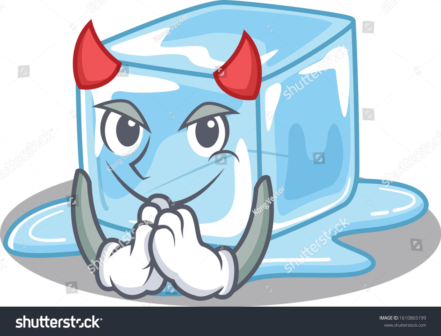 Devil Ice Cube Cartoon Character Design Stock Vector (Royalty Free ...