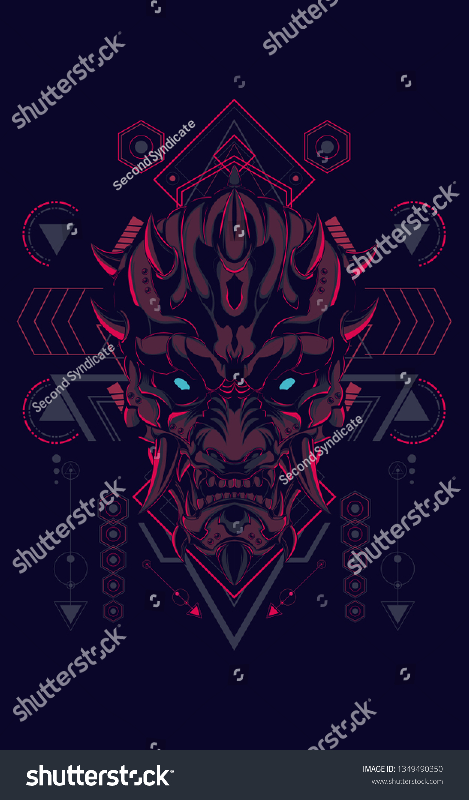 Devil Mask Sacred Geometry Stock Vector (Royalty Free) 1349490350 ...