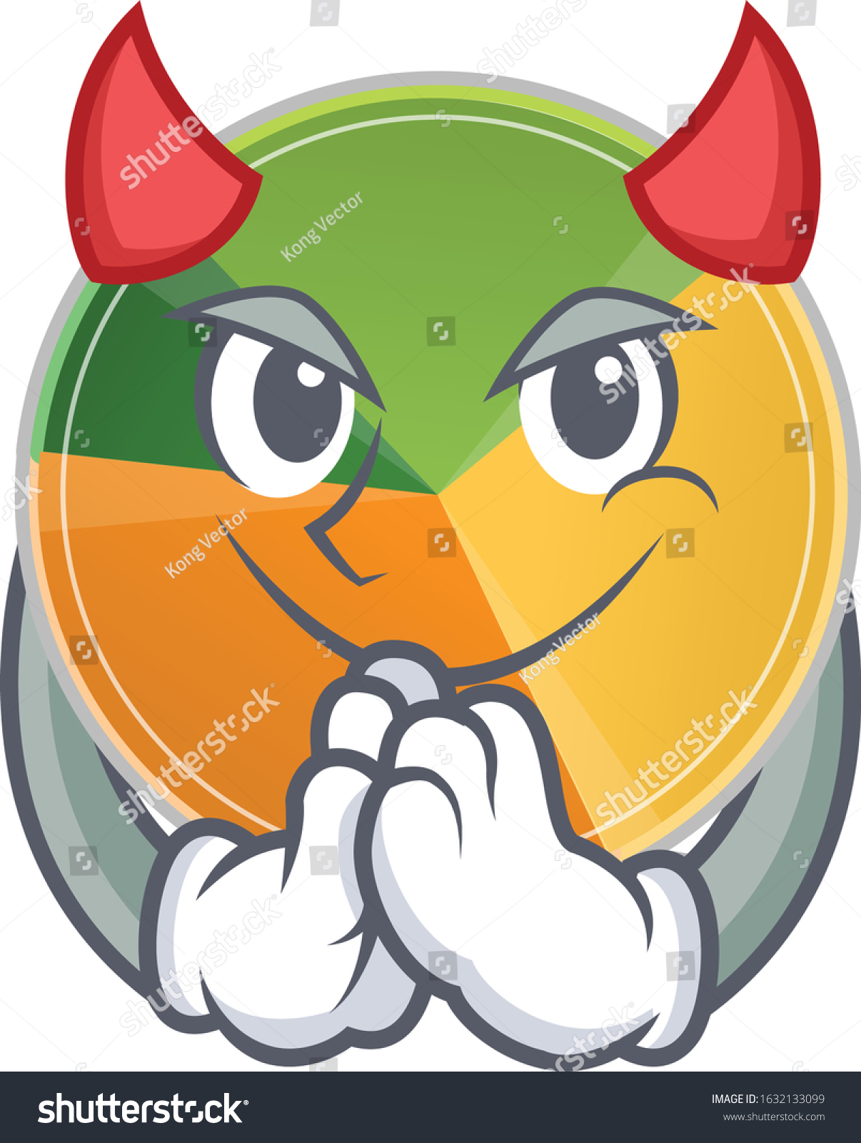 Devil Pie Chart Cartoon Character Design: vector de stock (libre de ...