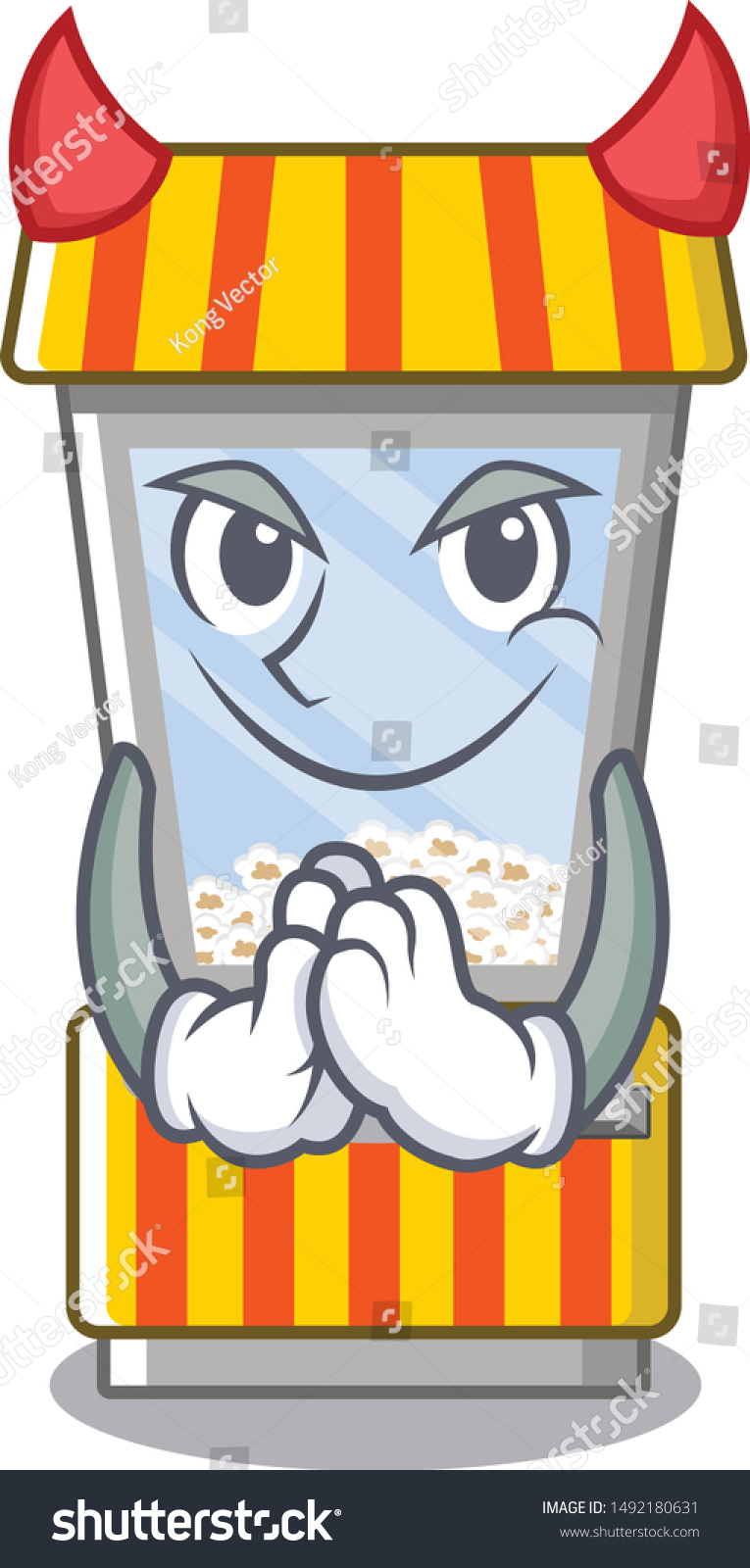 Devil Popcorn Vending Machine Formed Cartoon Stock Vector (Royalty Free ...