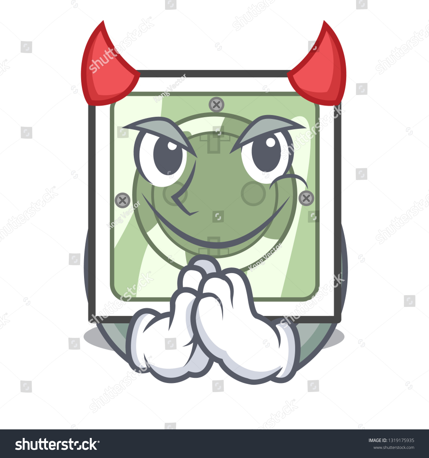 Devil Power Socket On Wooden Cartoon Stock Vector (Royalty Free) 1319175935