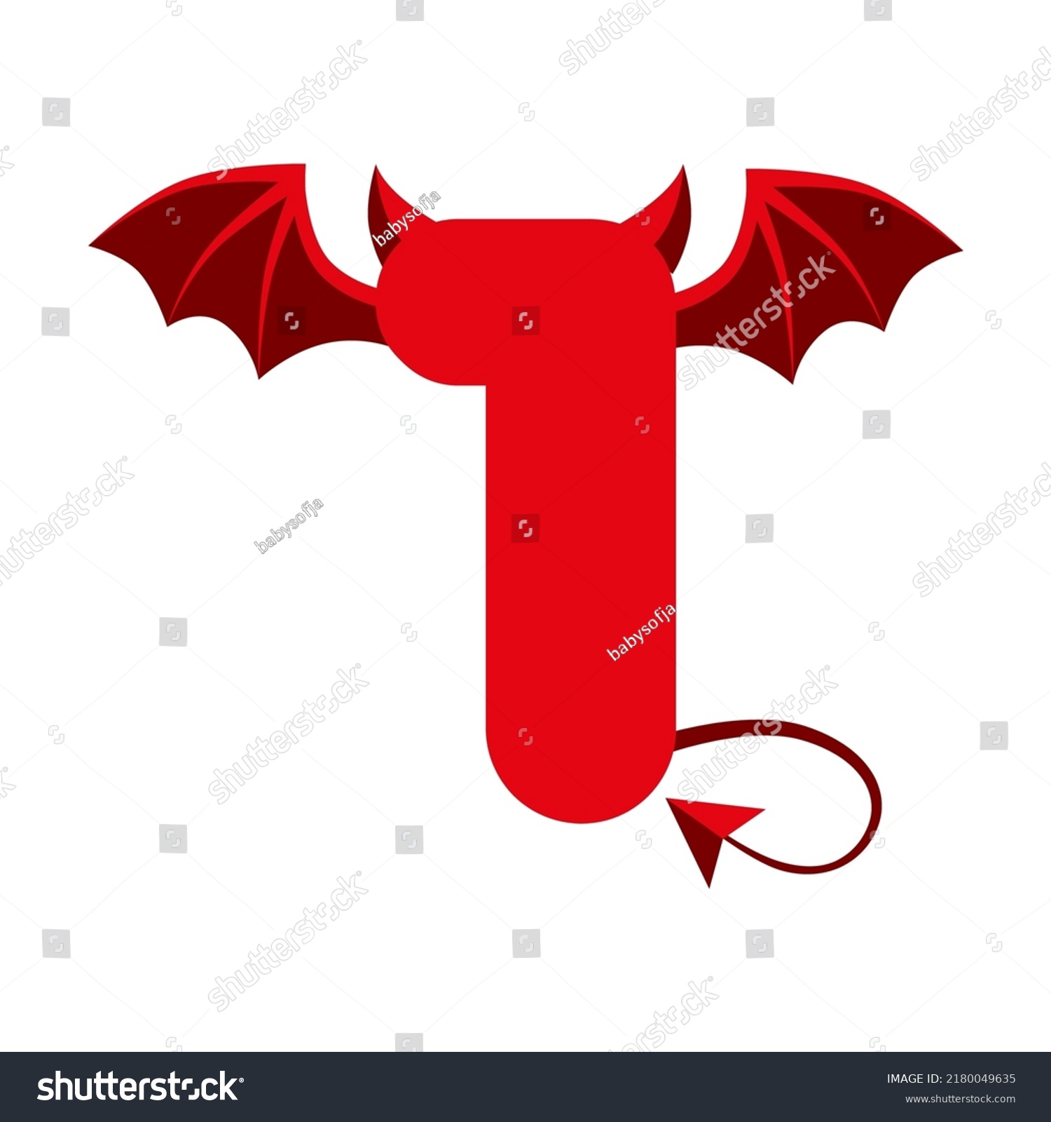 Devil Red 1 Numbers Wings Ui Stock Vector (Royalty Free) 2180049635 ...
