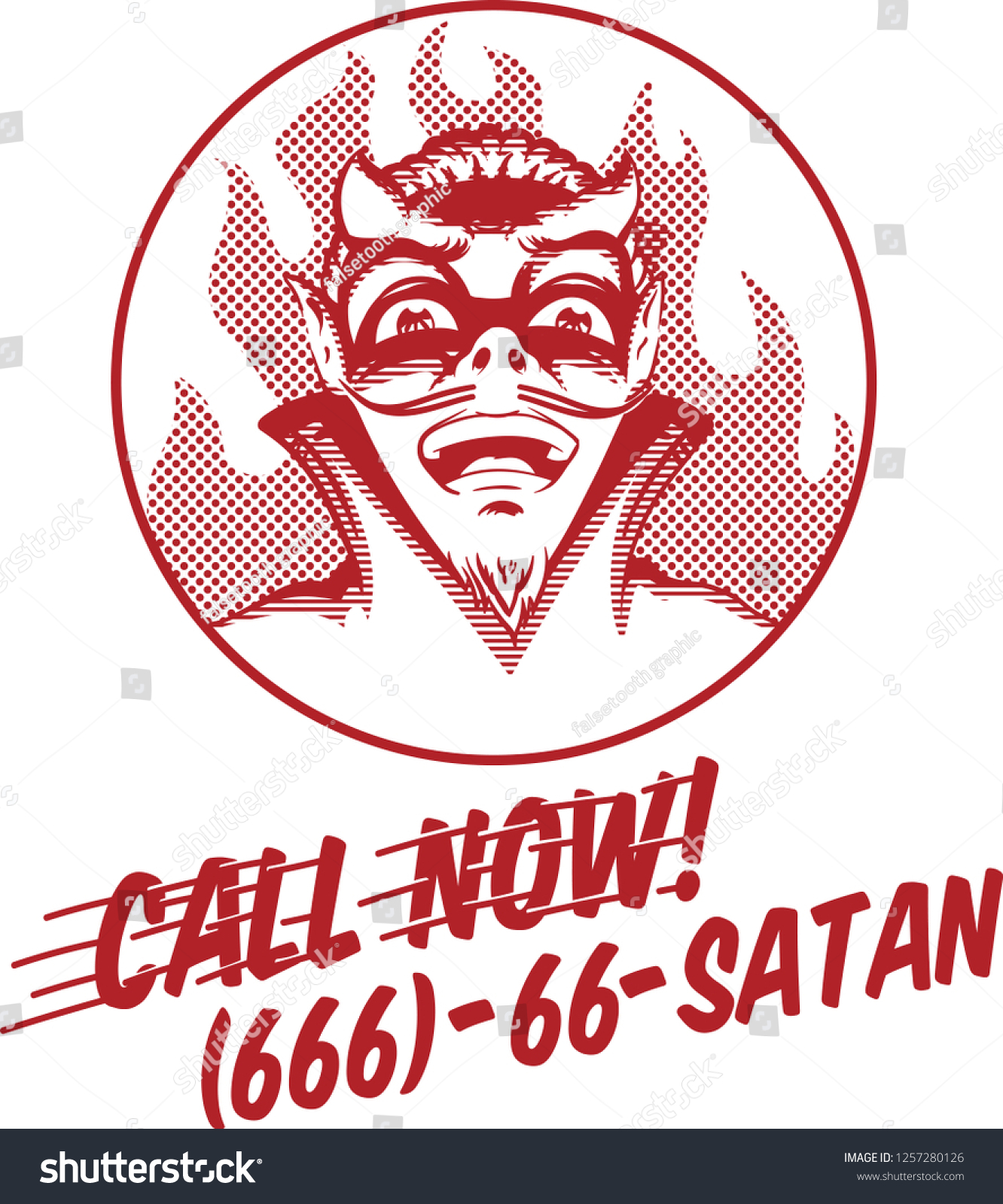 Devil Vintage Comic Style Illustration: vector de stock (libre de ...