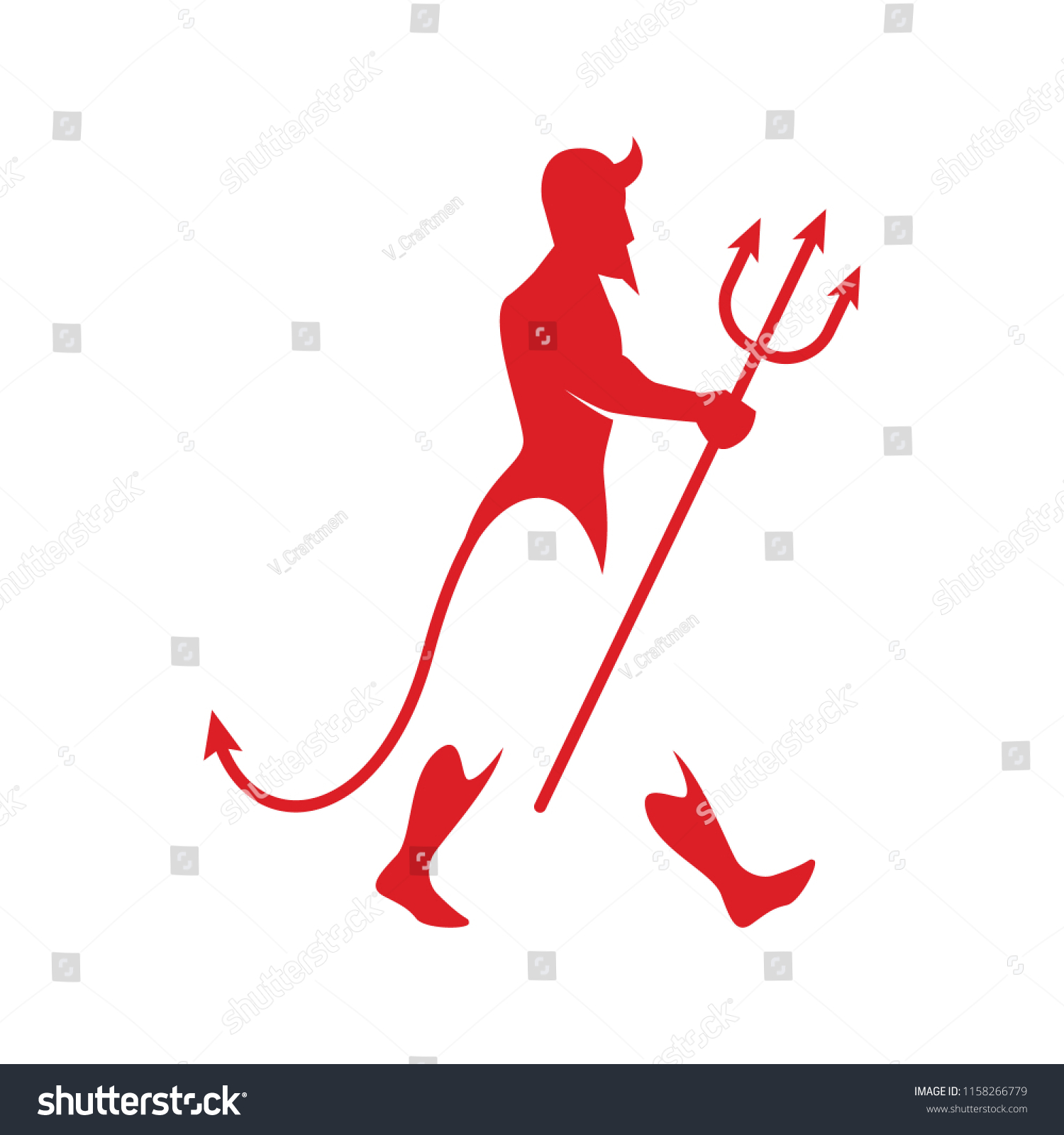 Devil Walker Logo Icon Illustration Mascot Stock Vector (Royalty Free ...