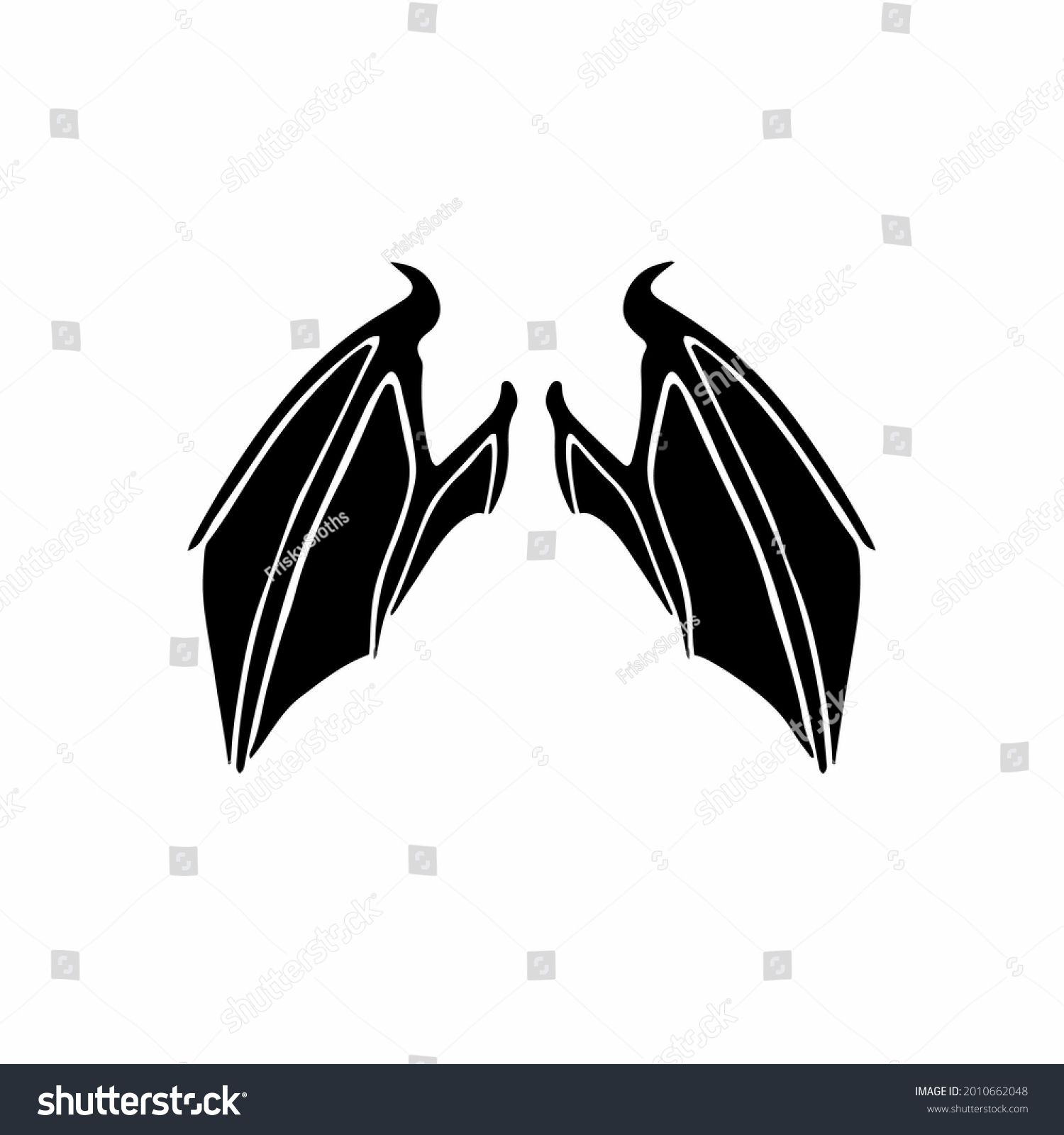 Devil Wings Logo Tattoo Design Stencil Stock Vector (Royalty Free ...