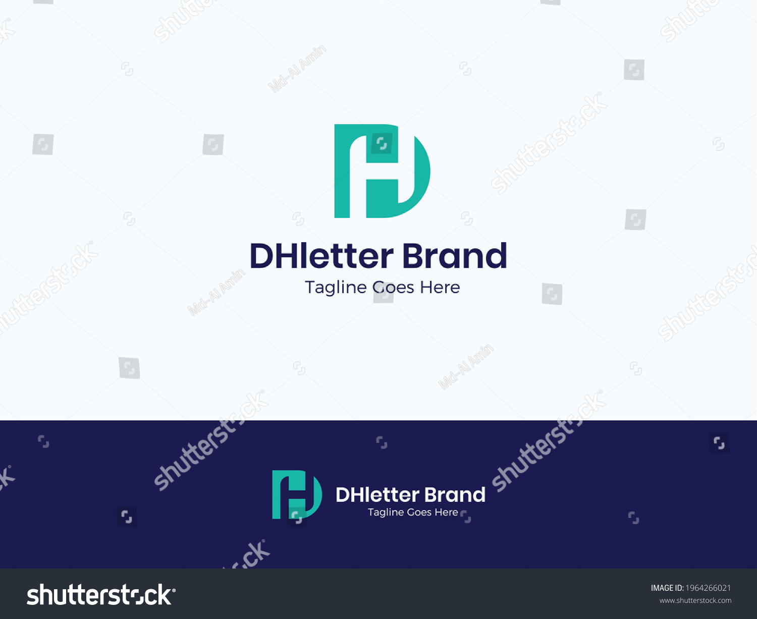 Dh Letters Logo Design Vector Template Stock Vector (Royalty Free ...
