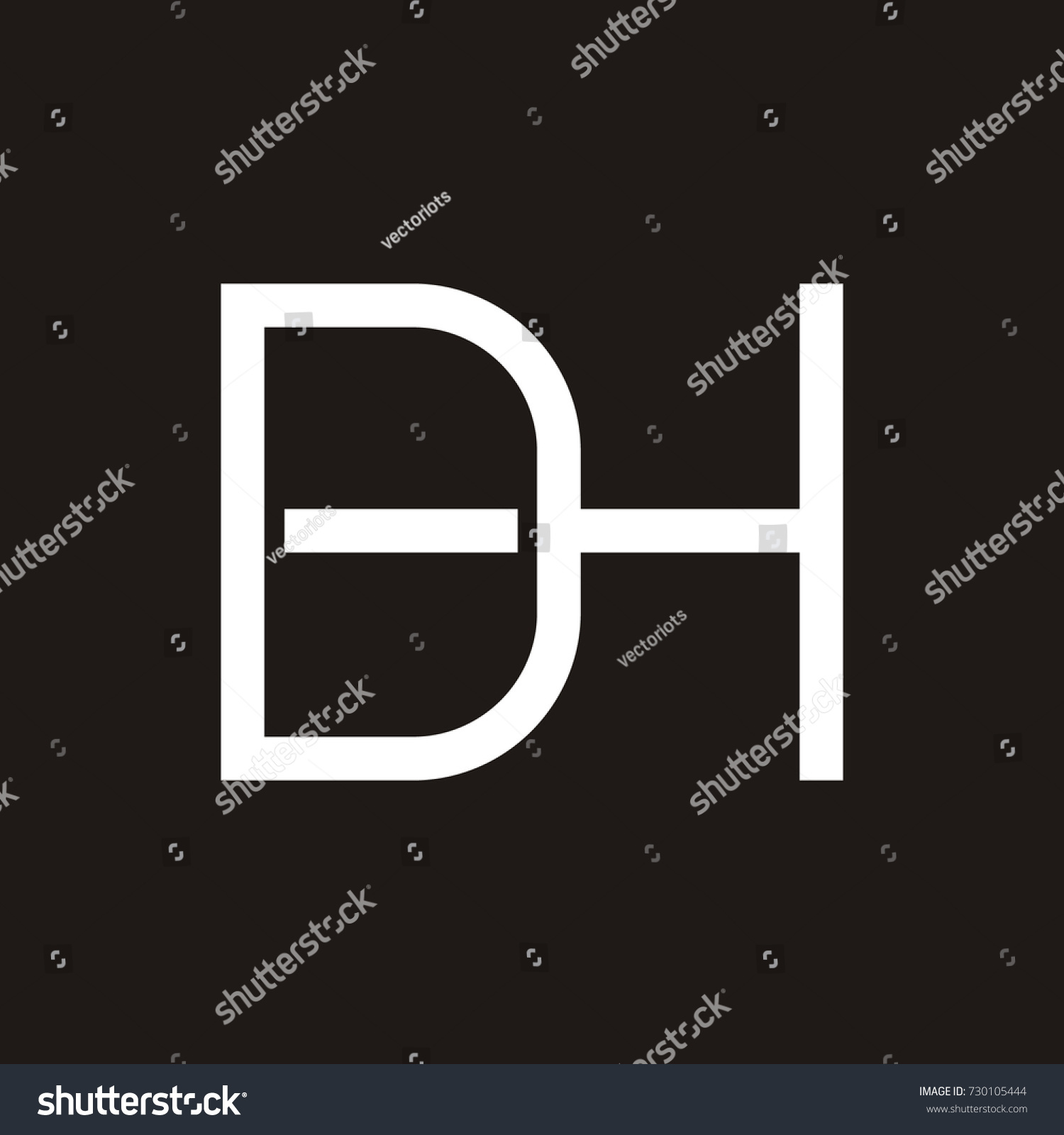 Dh Hd Initial Letter Logo Design Stock Vector (Royalty Free) 730105444 ...