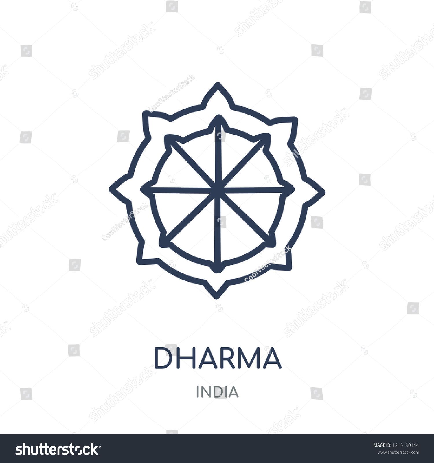 Dharma Icon Dharma Linear Symbol Design Stock Vector (Royalty Free) 1215190144
