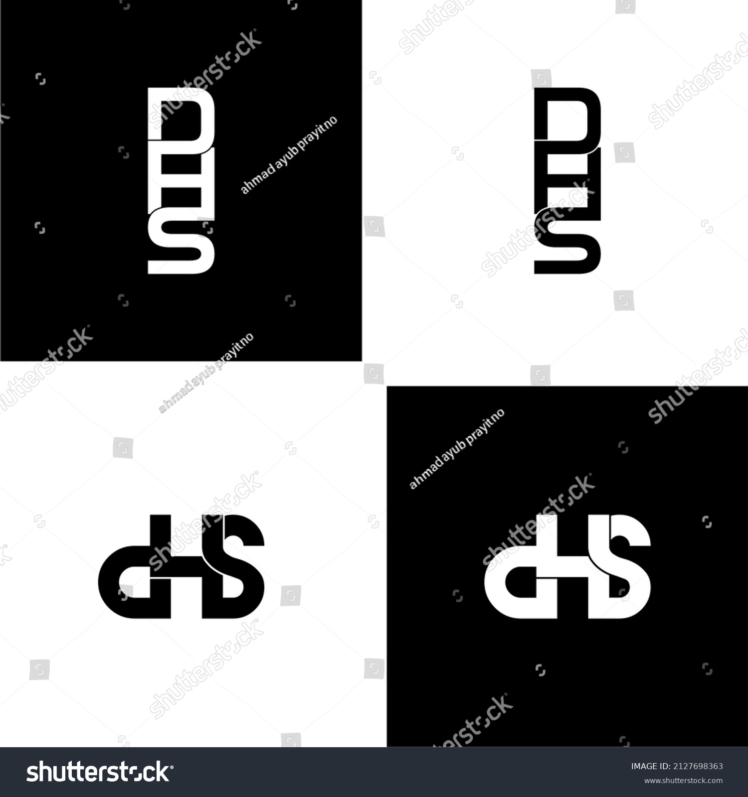 Dhs Letter Original Monogram Logo Design: เวกเตอร์สต็อก (ปลอดค่า ...