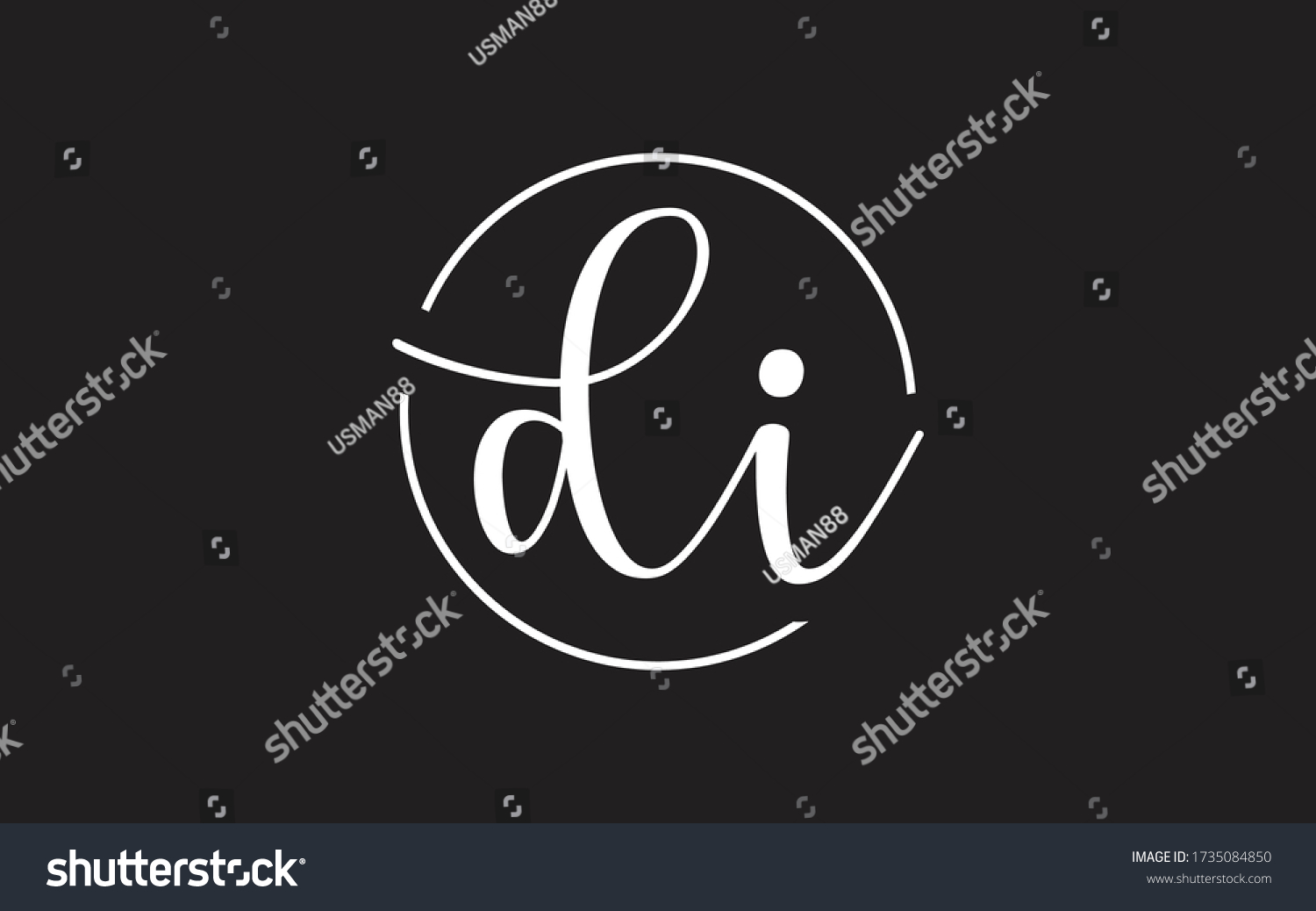 Vektor Stok Di Id Cursive Letter Initial Logo (Tanpa Royalti ...
