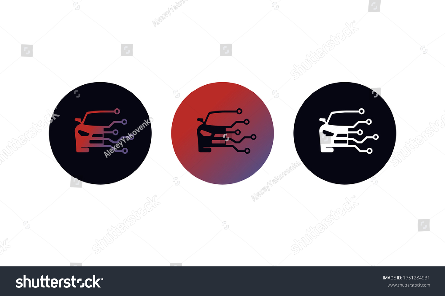 Diagnostics Car Tech Icon Set Logo Stock Vector (Royalty Free) 1751284931
