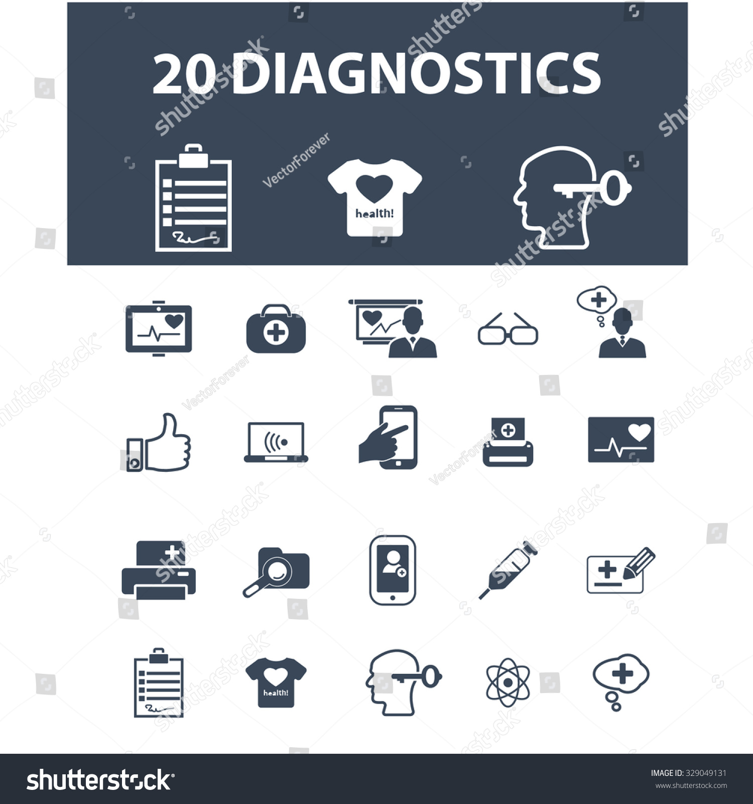 Diagnostics Icons Stock Vector (Royalty Free) 329049131 | Shutterstock