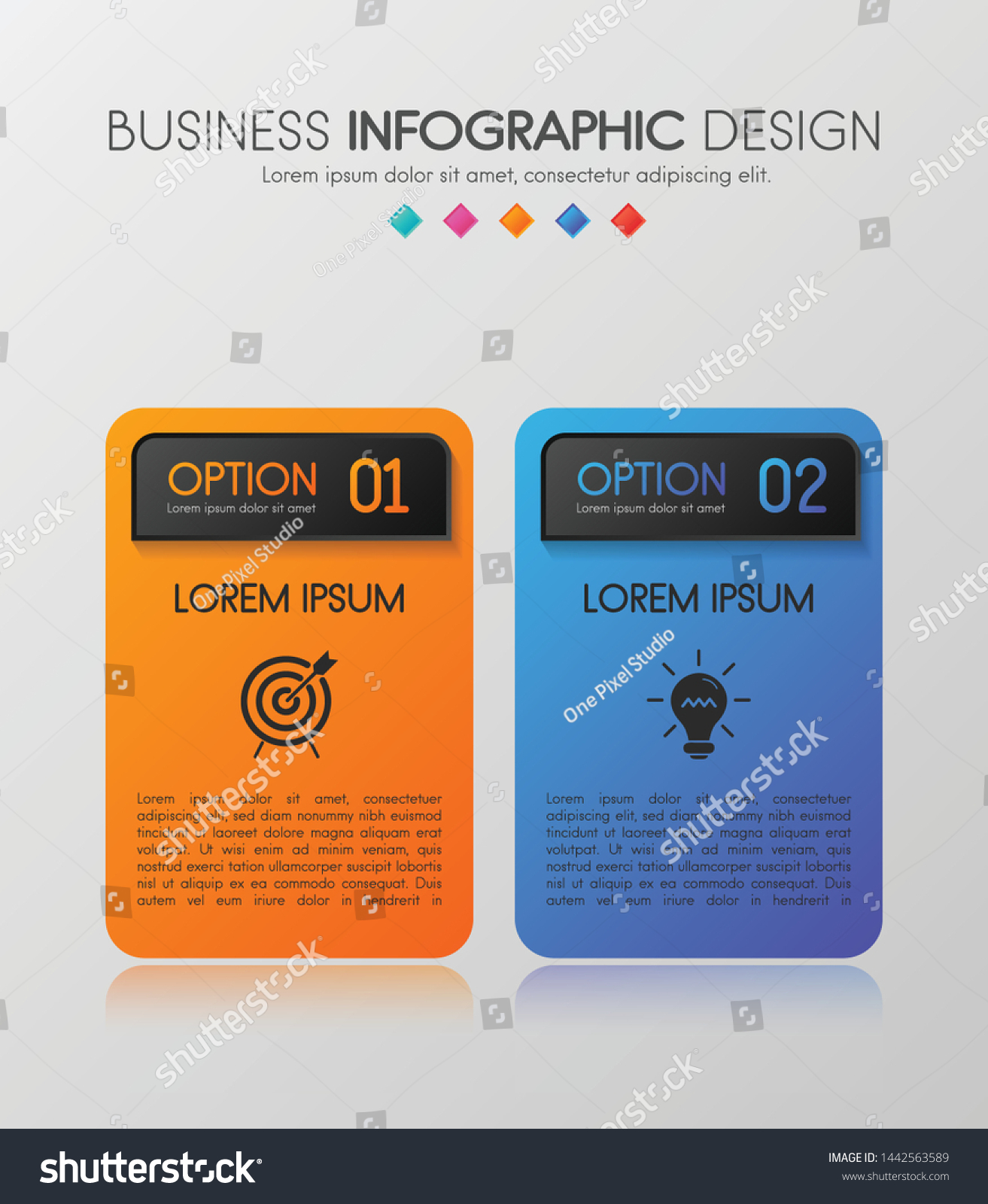 Diagram Infographic Template 2 Options Vector Stock Vector (Royalty ...