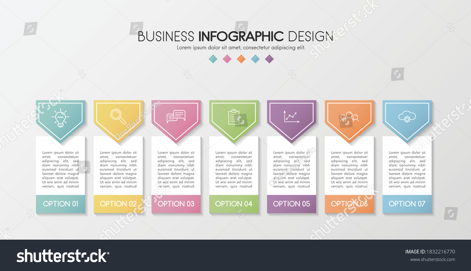Diagram 7 Steps Colourful Infograph Vector Stock Vector (Royalty Free ...