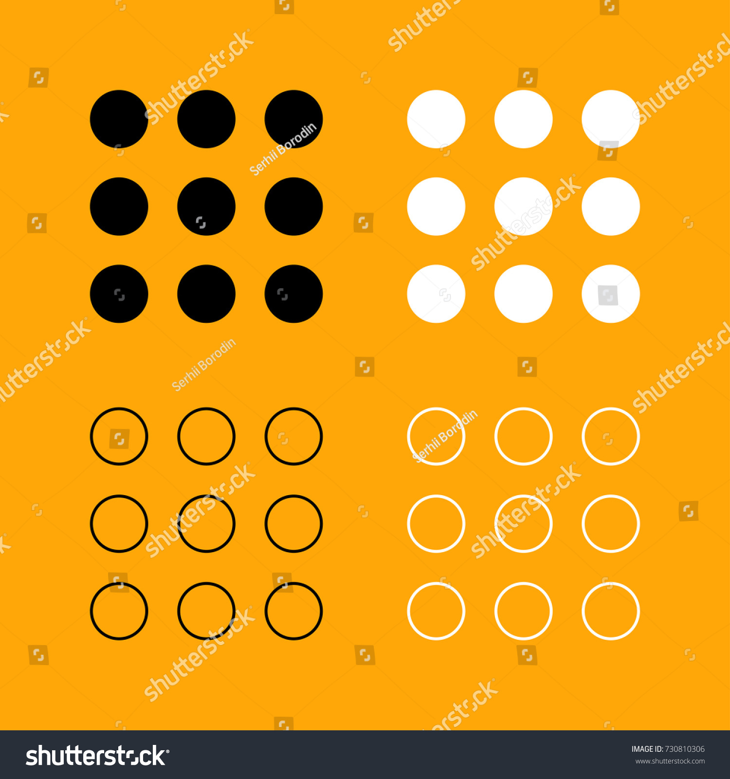 Dial Button Set Black White Icon Stock Vector (Royalty Free) 730810306 ...