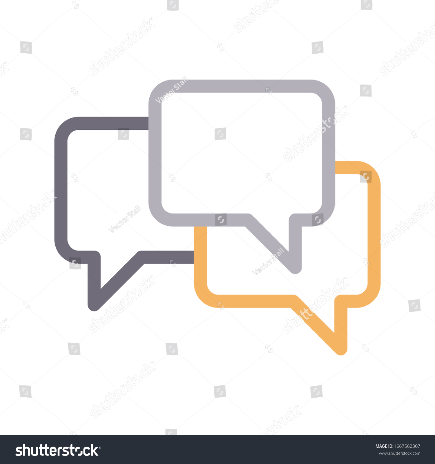Dialog Boxes Vector Color Line Icon Stock Vector (Royalty Free ...