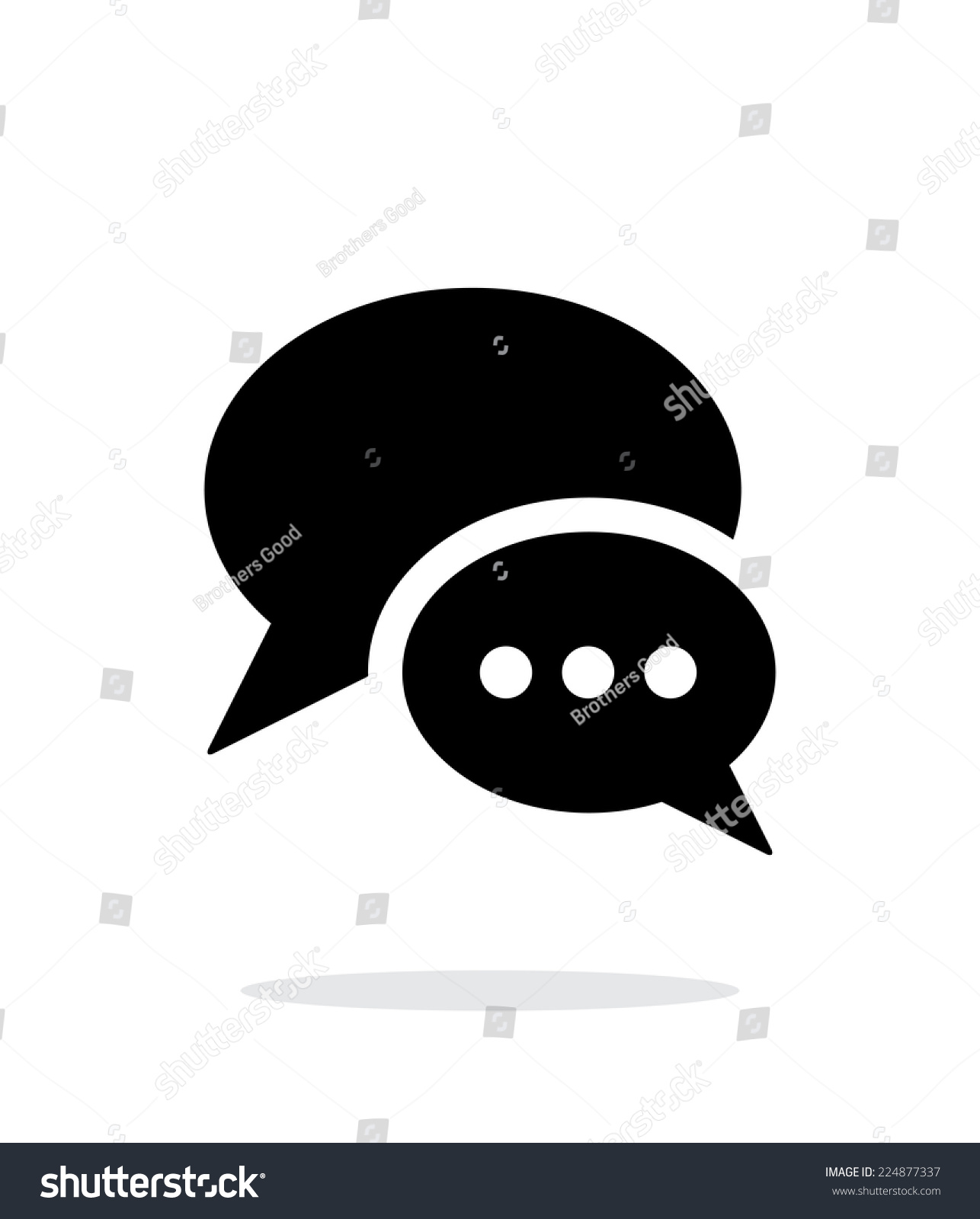Dialogue Bubble Simple Icon On White Stock Vector (Royalty Free) 224877337