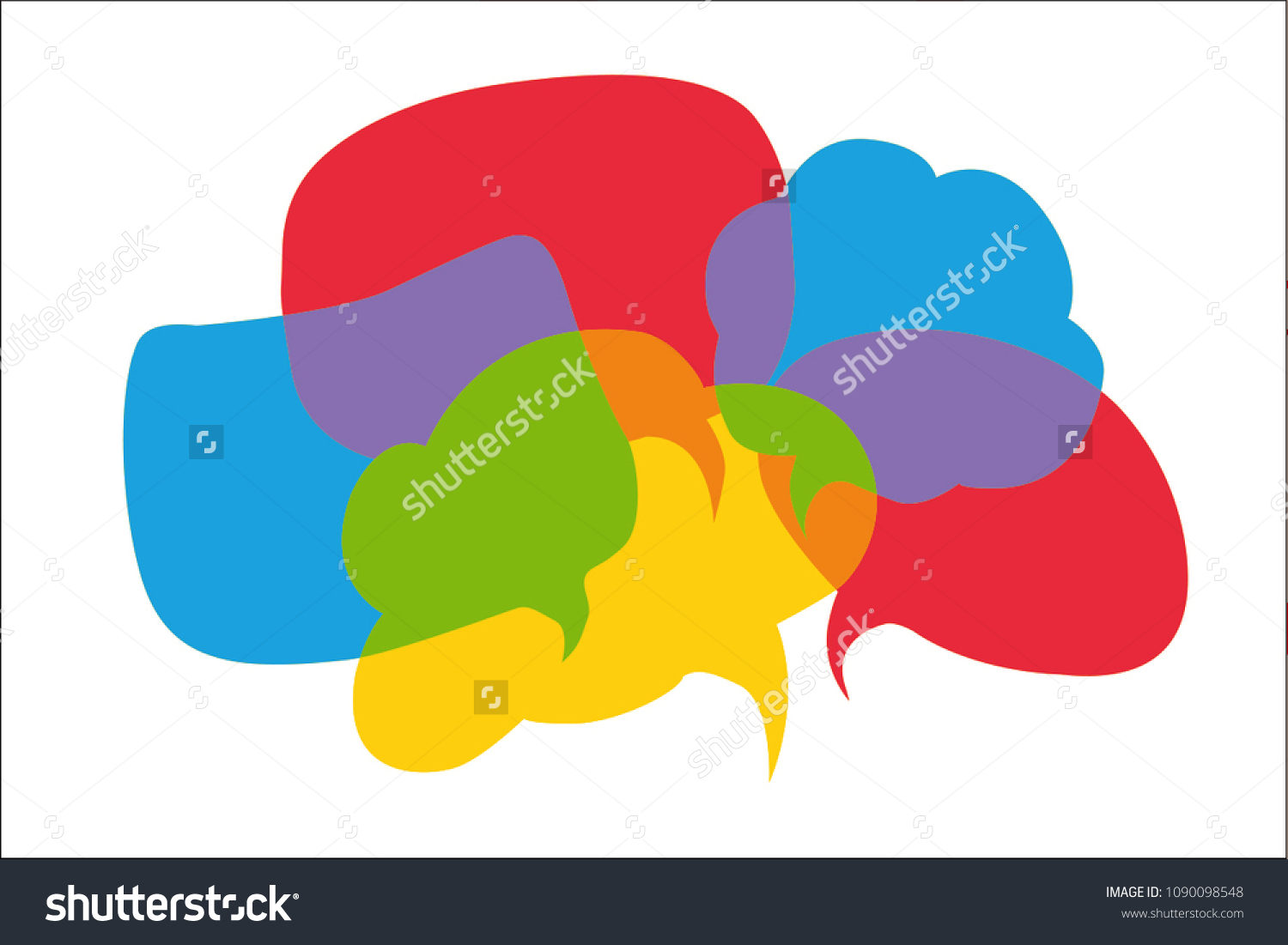 Dialogue Bubbles 3 Basic Complementary Colors Stock Vector (Royalty ...