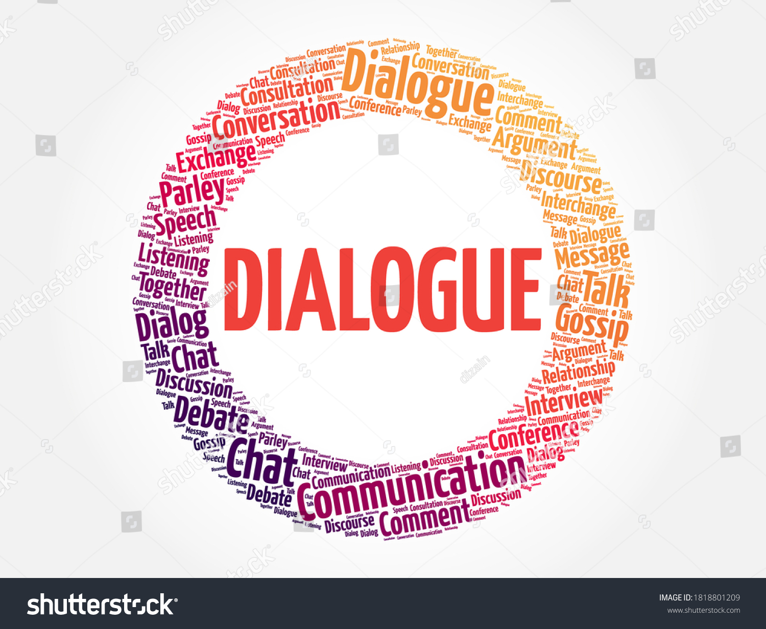 Dialogue Word Cloud Collage Concept Background Stock Vector (Royalty ...