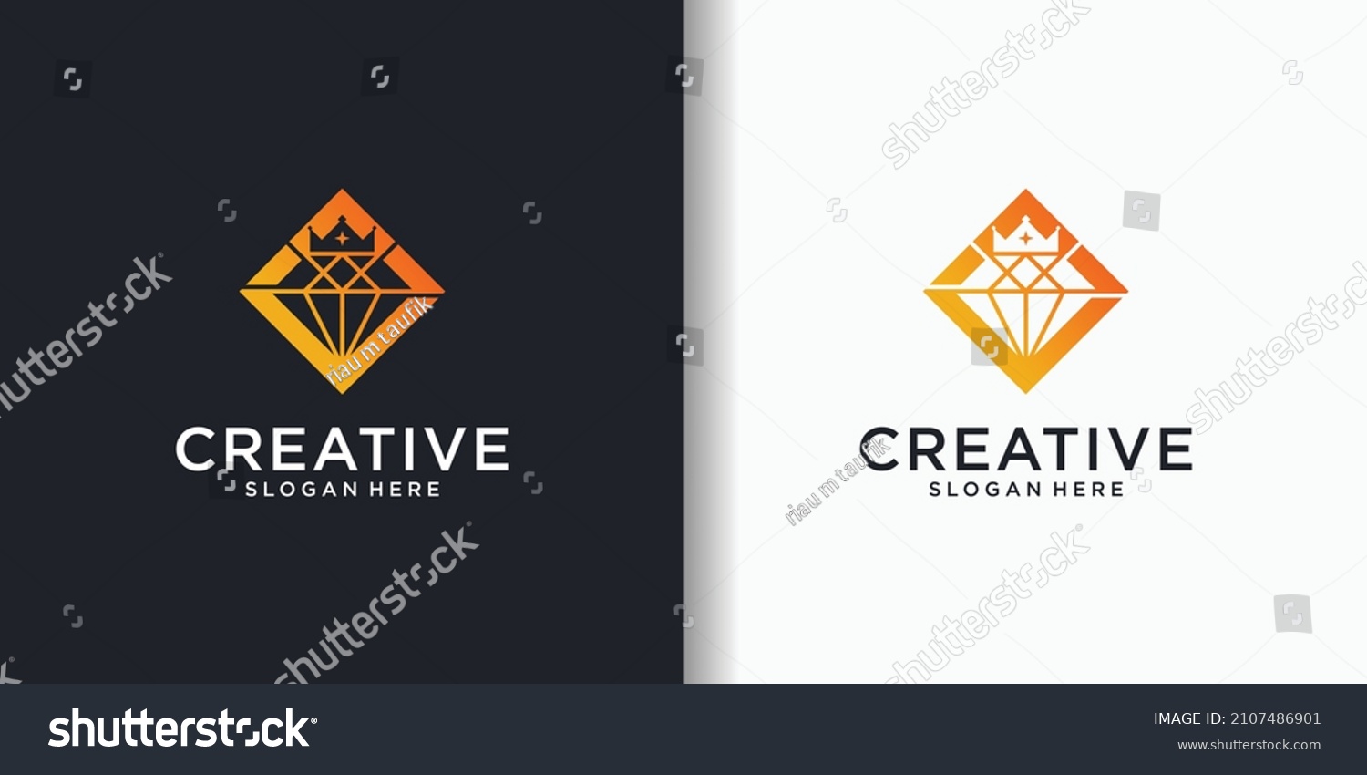 Diamond Crown Logo Design Template Stock Vector (Royalty Free ...