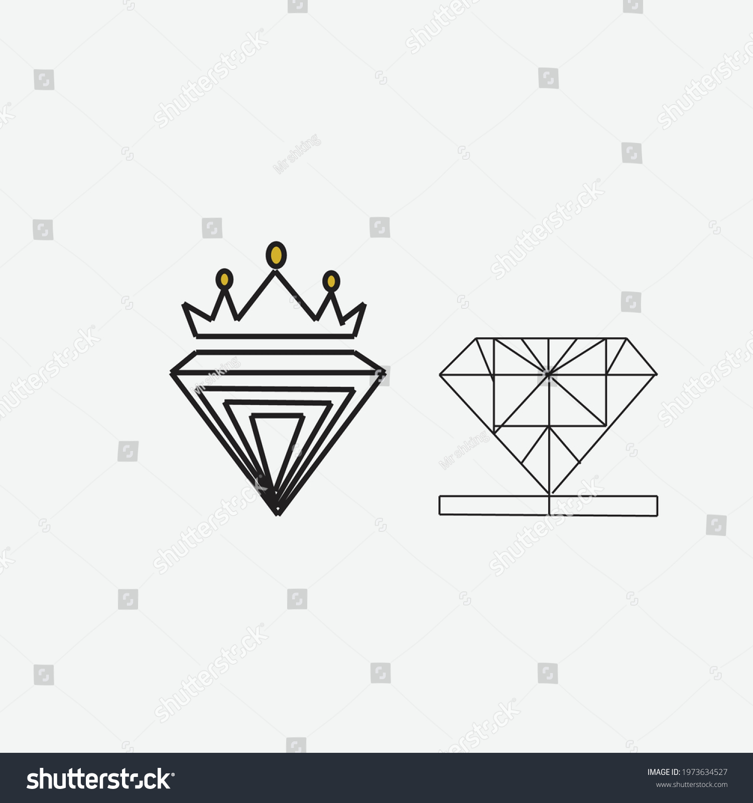 Diamond Crown Vector Art Stock Vector (Royalty Free) 1973634527 ...