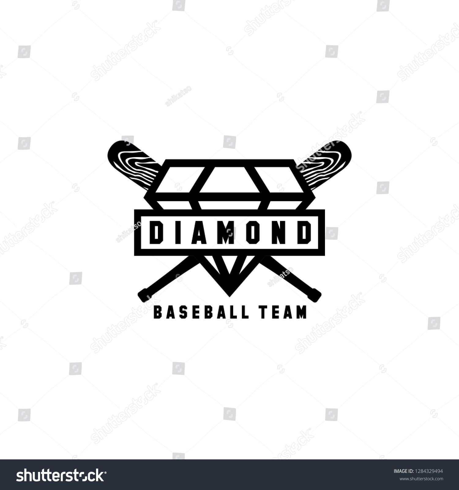 Diamond Baseball Logo Stock Vector (Royalty Free) 1284329494