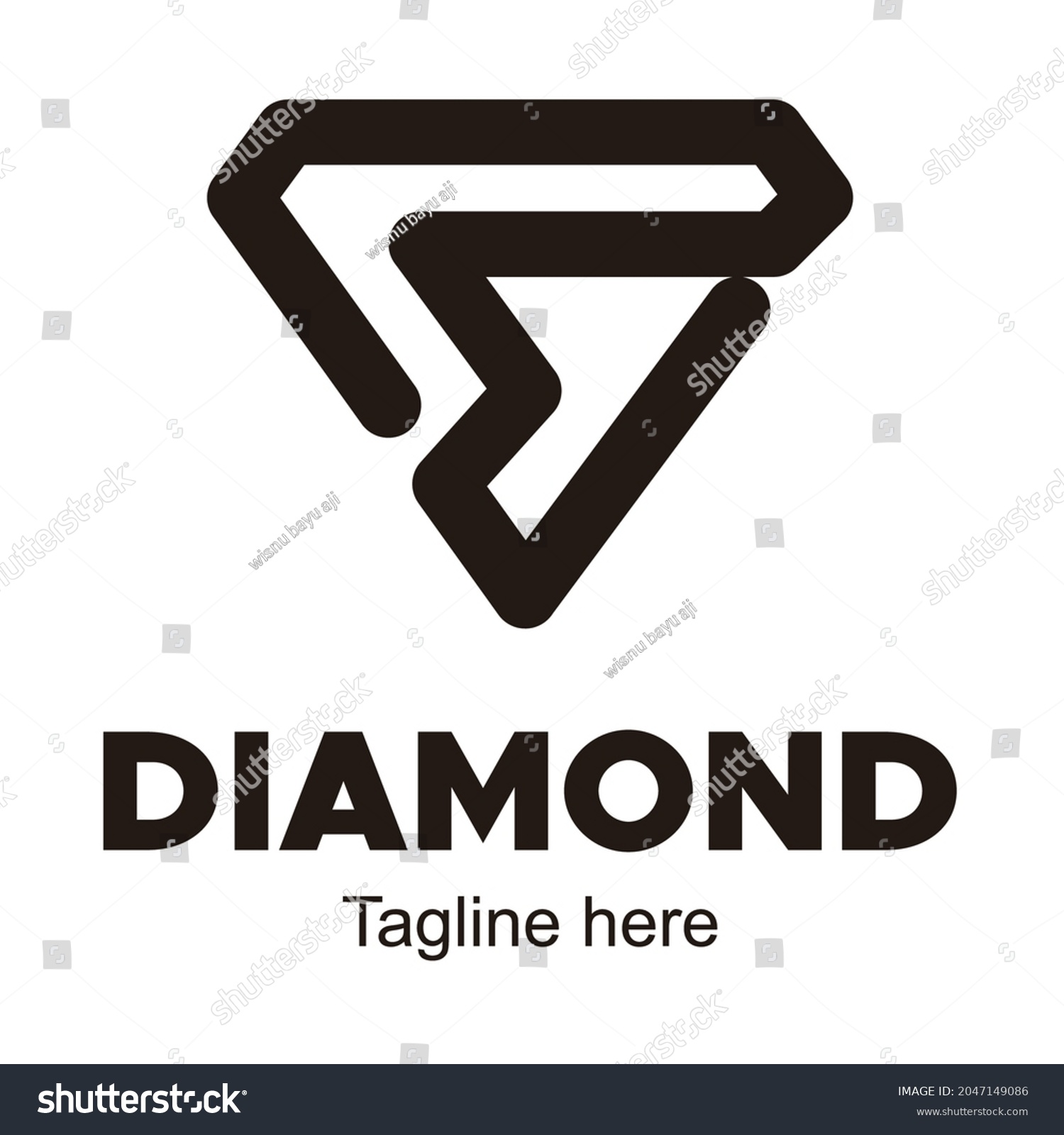 Diamond Bold Outline Logo Vector Design Stock Vector (Royalty Free ...