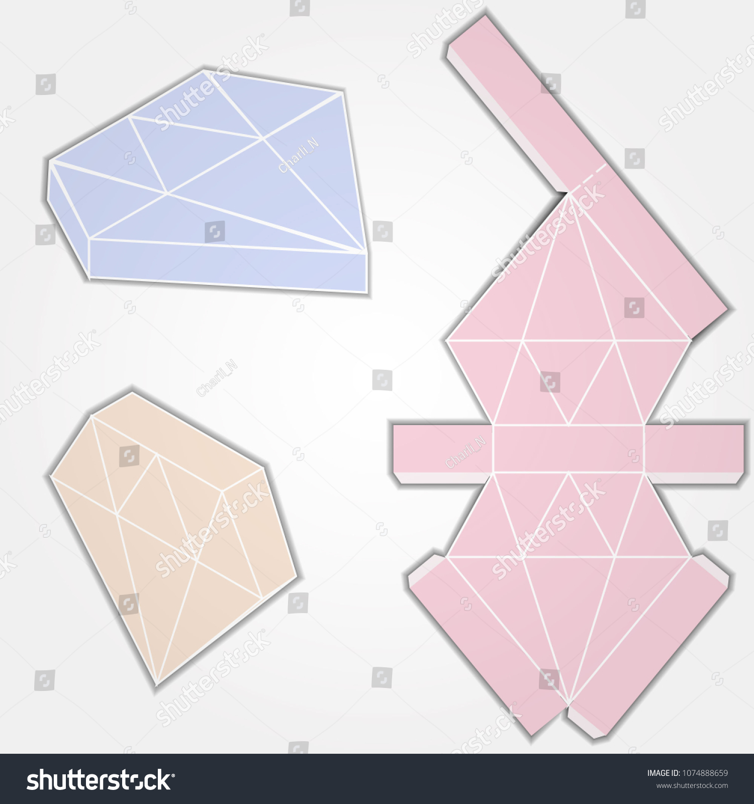 Diamond Box Template Packaging Stock Vector (Royalty Free) 1074888659