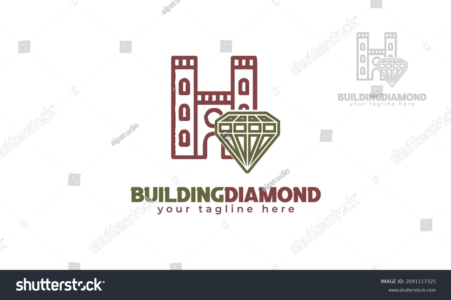 Diamond Building Logo Design Vector Stock Vector (Royalty Free) 2091117325
