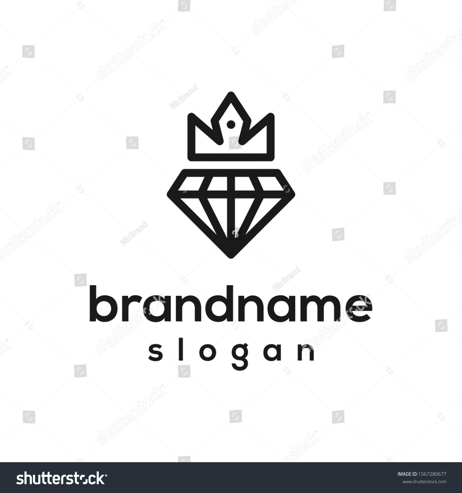 Diamond Crown Logo Design Vector Stock Vector (Royalty Free) 1567280677 ...