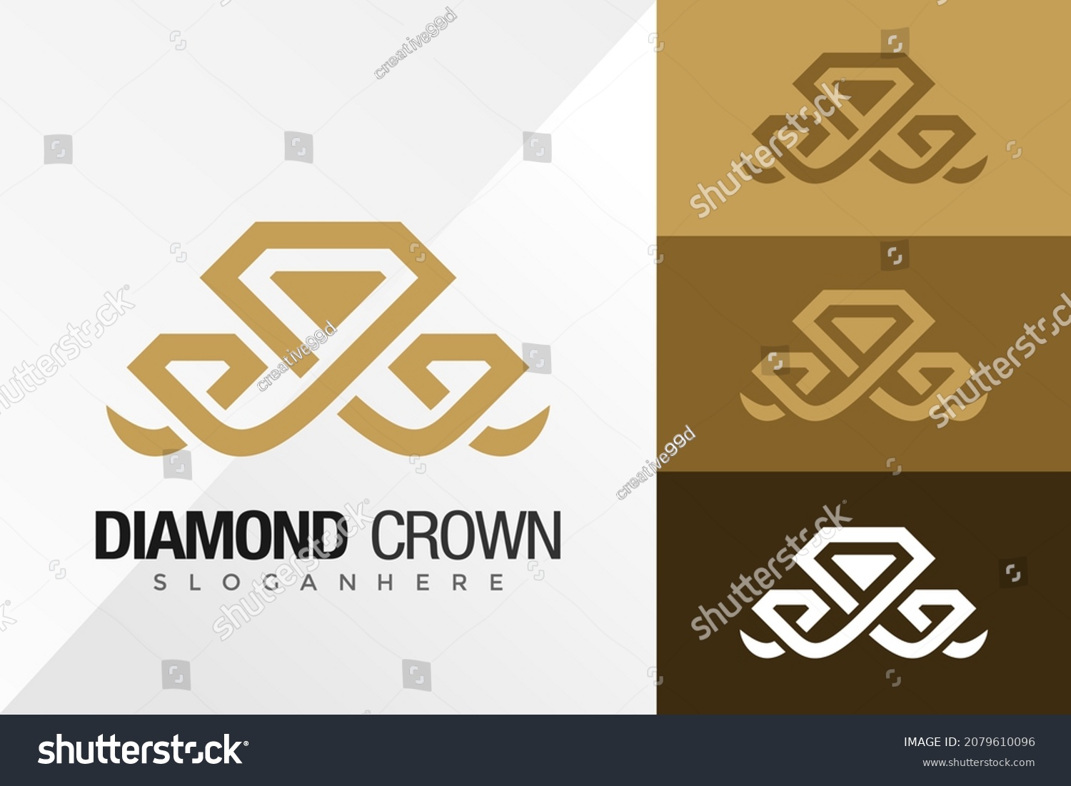Diamond Crown Logo Design Vector Illustration Stock Vector (Royalty ...