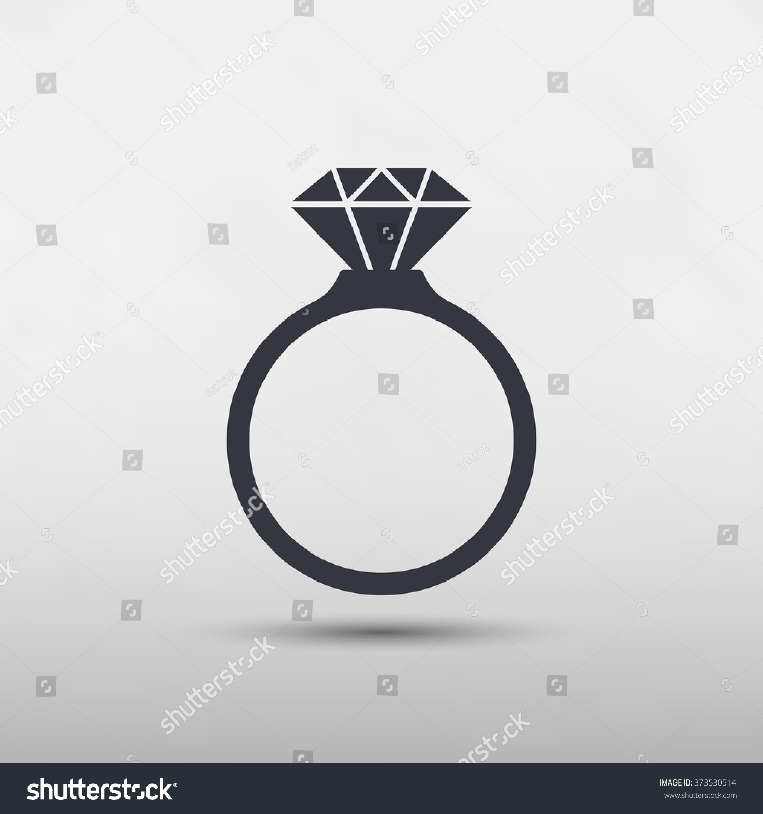 Diamond Engagement Ring Icon Vector Stock Vector (Royalty Free) 373530514