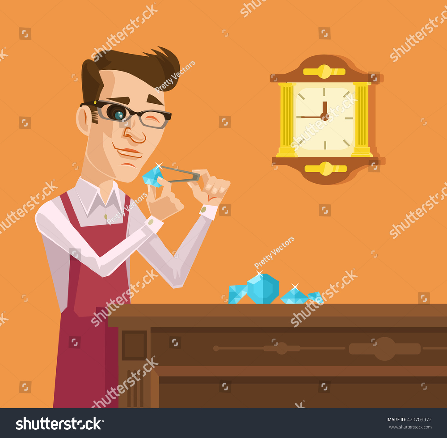 Diamond Expert Vector Flat Cartoon Illustration Stock Vector (Royalty ...