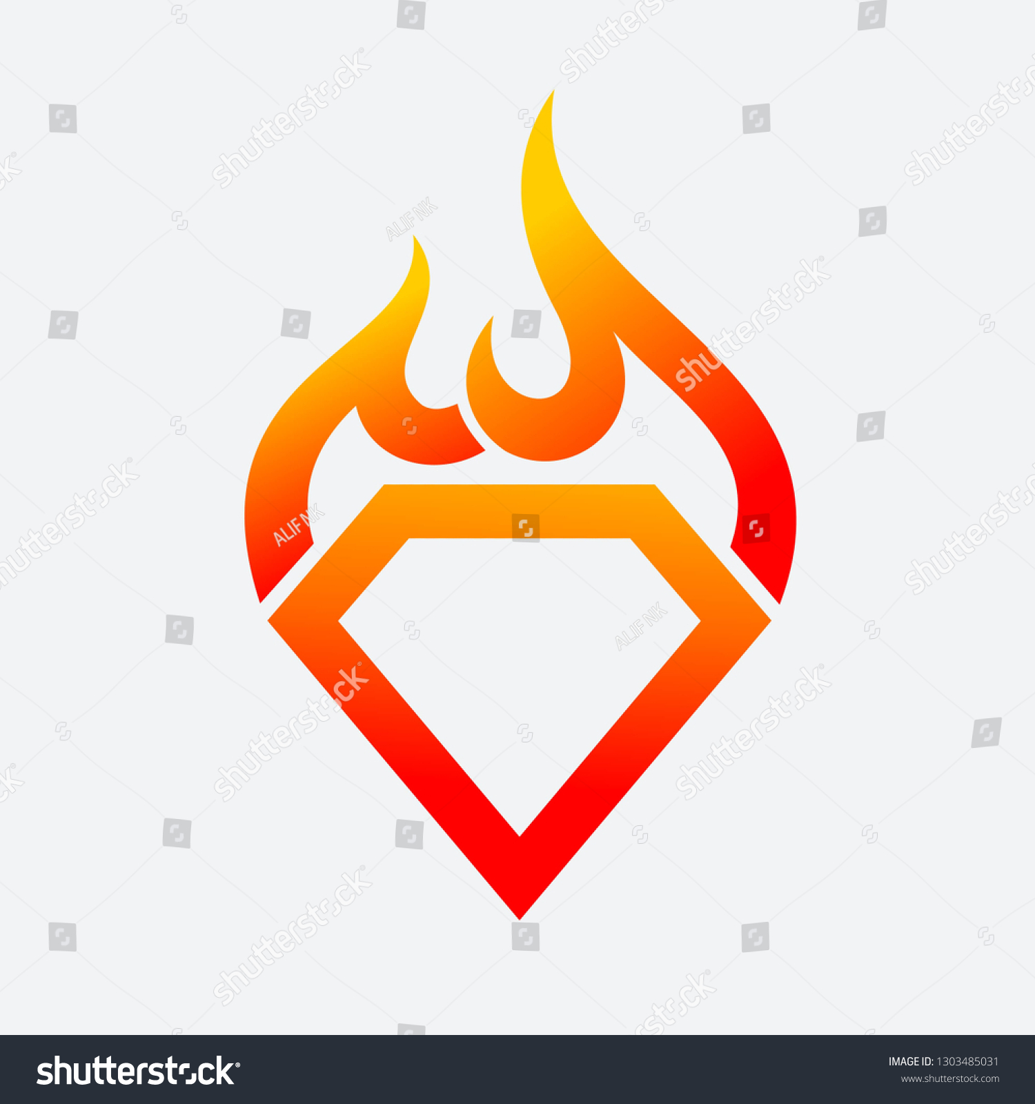 Diamond Fire Vector Stock Vector (Royalty Free) 1303485031
