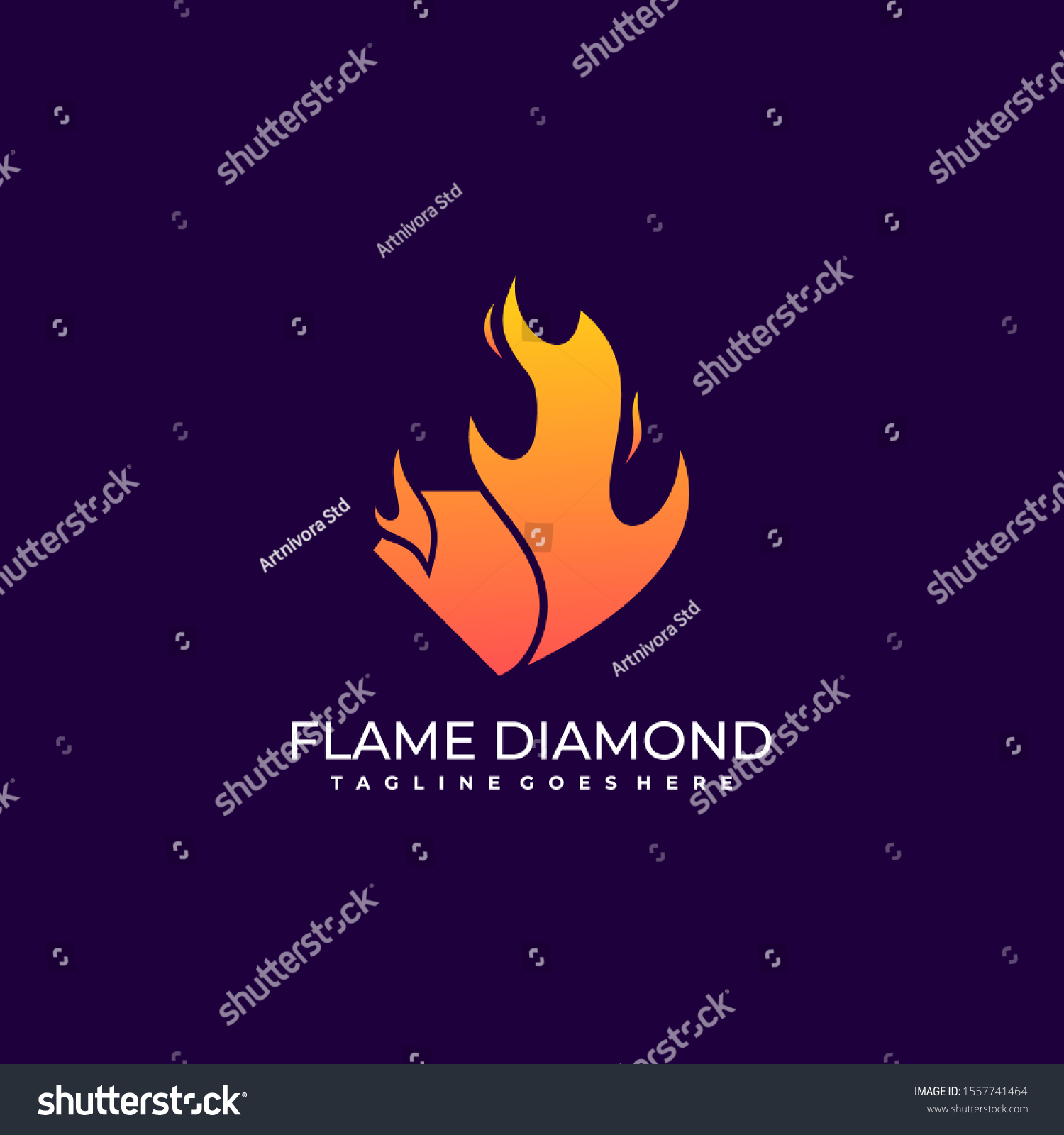 Diamond Flame Illustration Vector Template Suitable Stock Vector ...