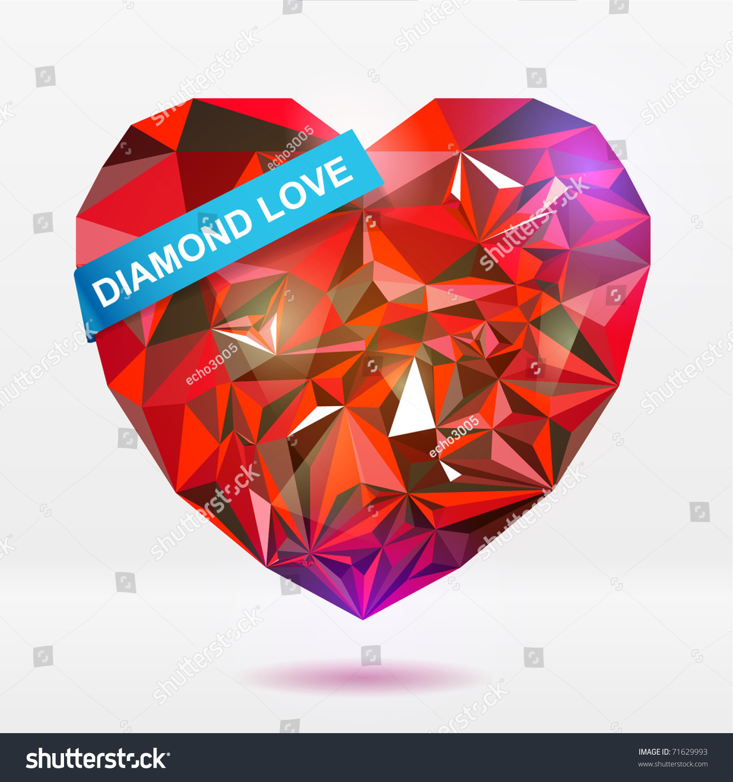Diamond Heart Stock Vector (Royalty Free) 71629993 | Shutterstock