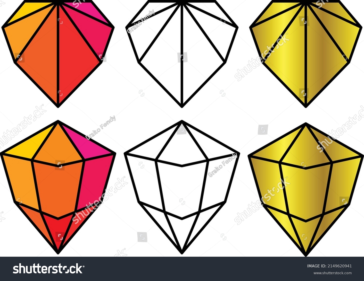 Diamond Icon Set Vector Design Element Stock Vector (Royalty Free ...