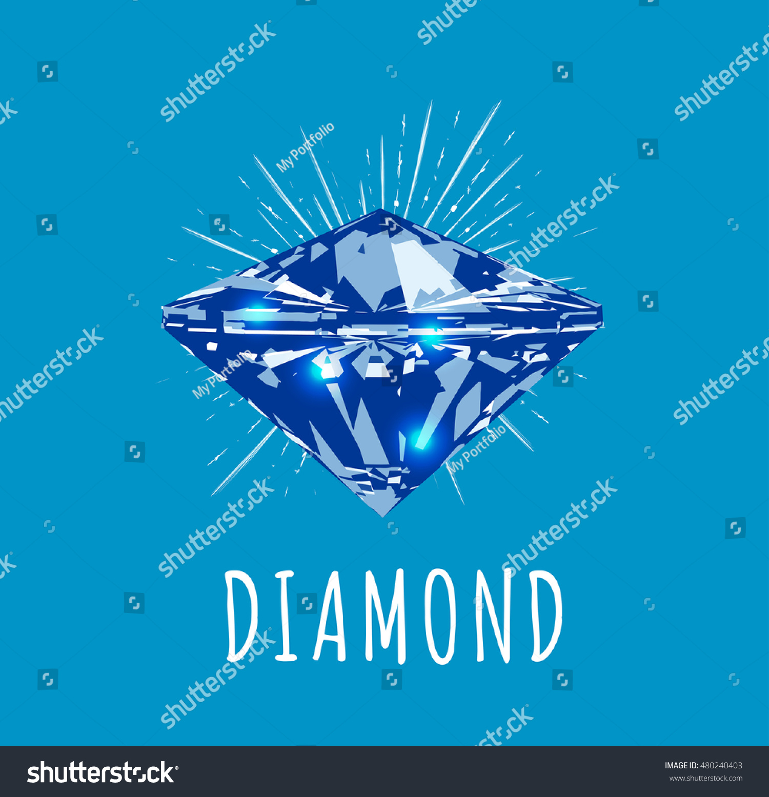 Diamond Front View Vector Illustration Stock Vector (Royalty Free ...