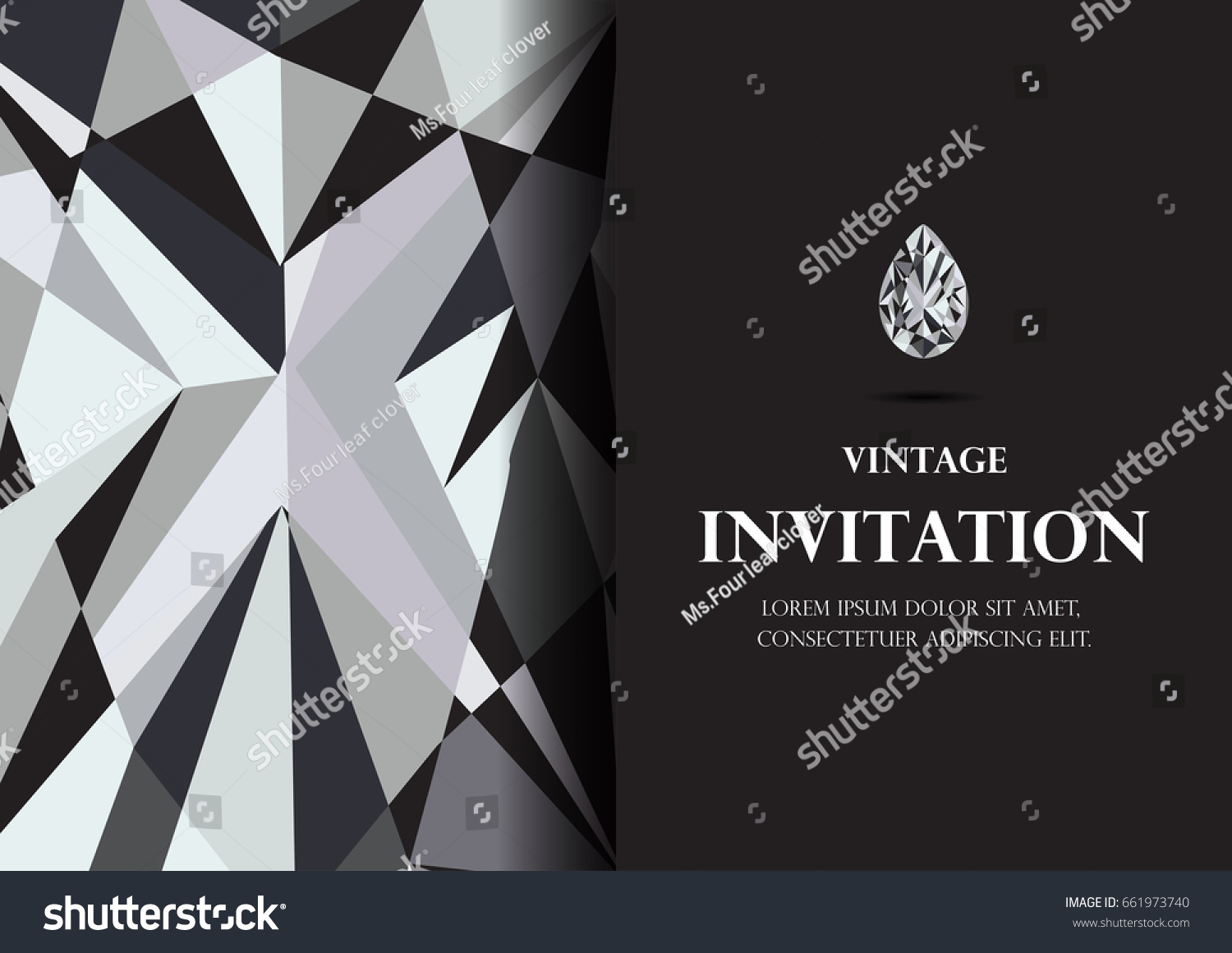 Diamond Invitation Card Luxury Background Vector: vector de stock ...