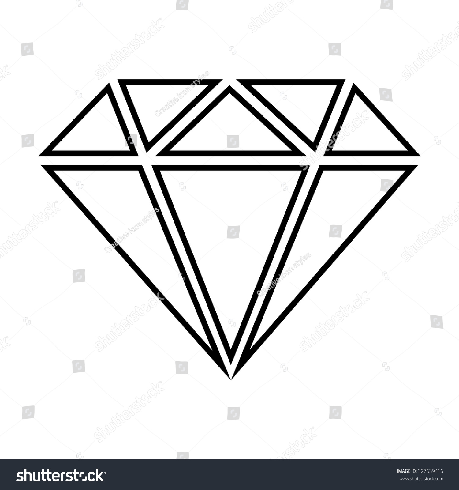 Diamond Line Icon Vector Illustration Stock Vector (Royalty Free ...