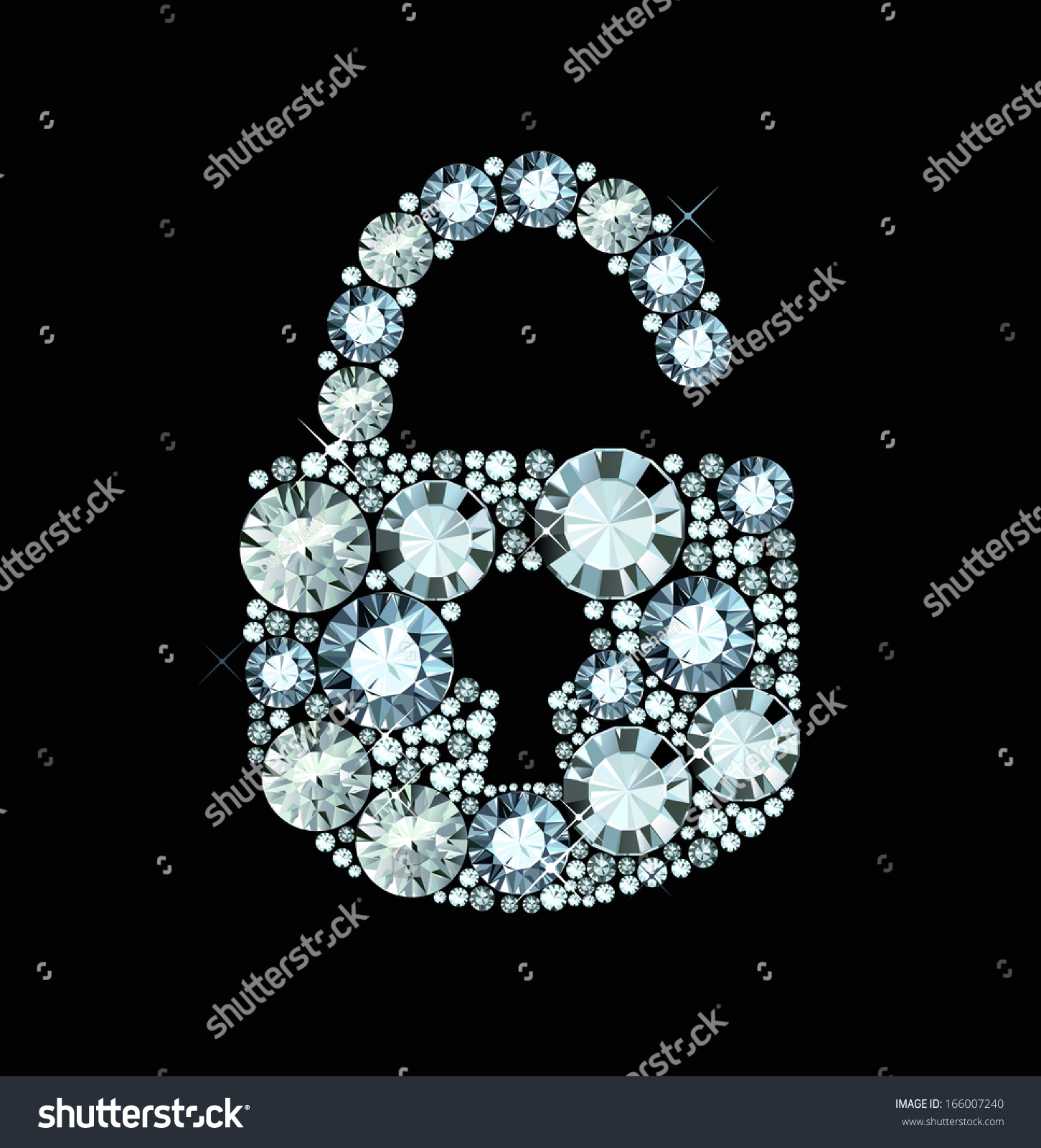 Diamond Lock Icon Stock Vector (Royalty Free) 166007240 | Shutterstock
