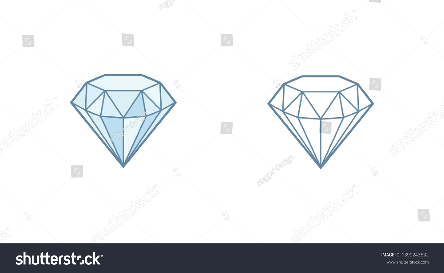 Diamond Outline Shape Vector Illustration Stock Vector (Royalty Free ...