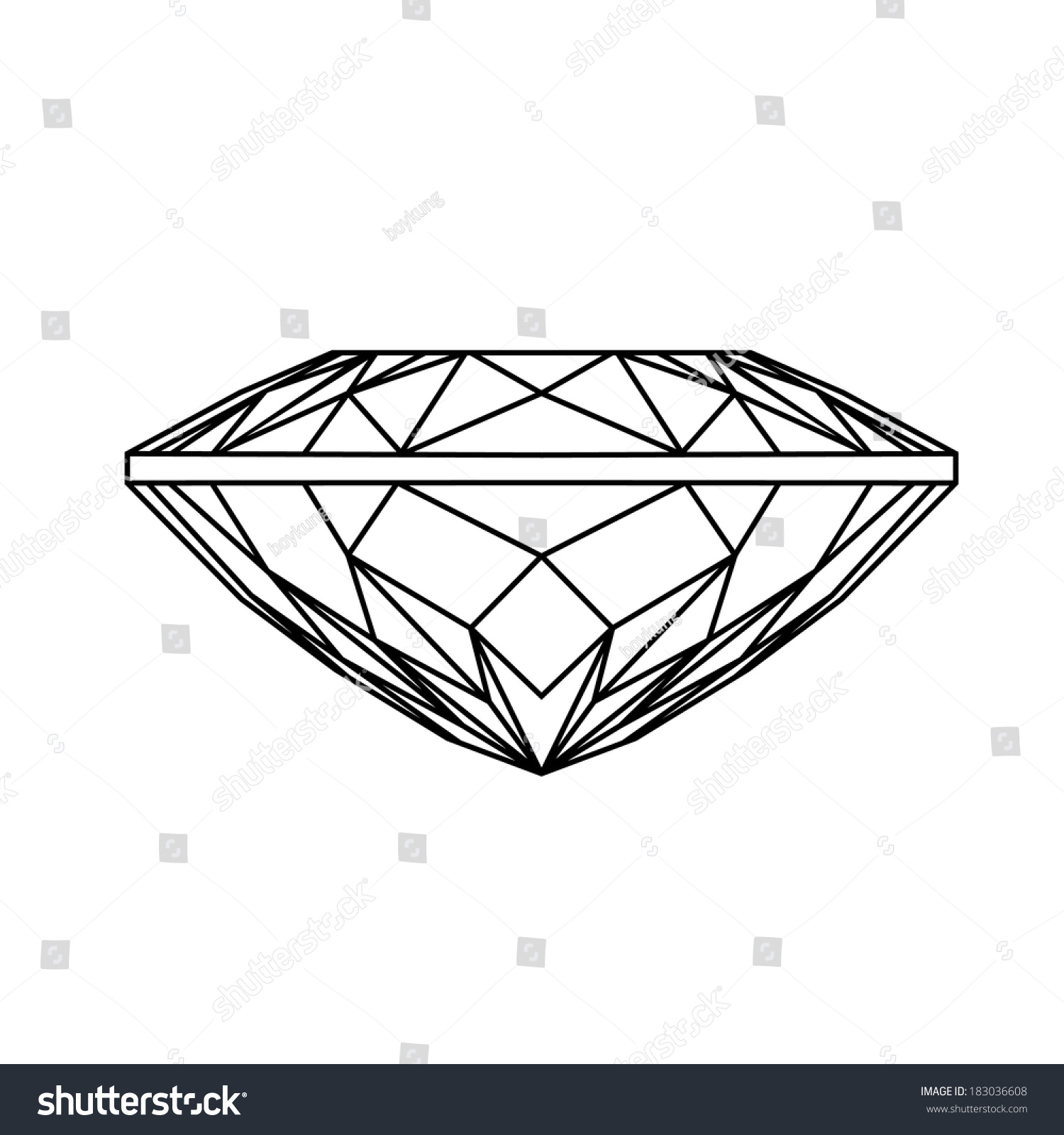 Diamond Outline Vector Illustration: vector de stock (libre de regalías ...