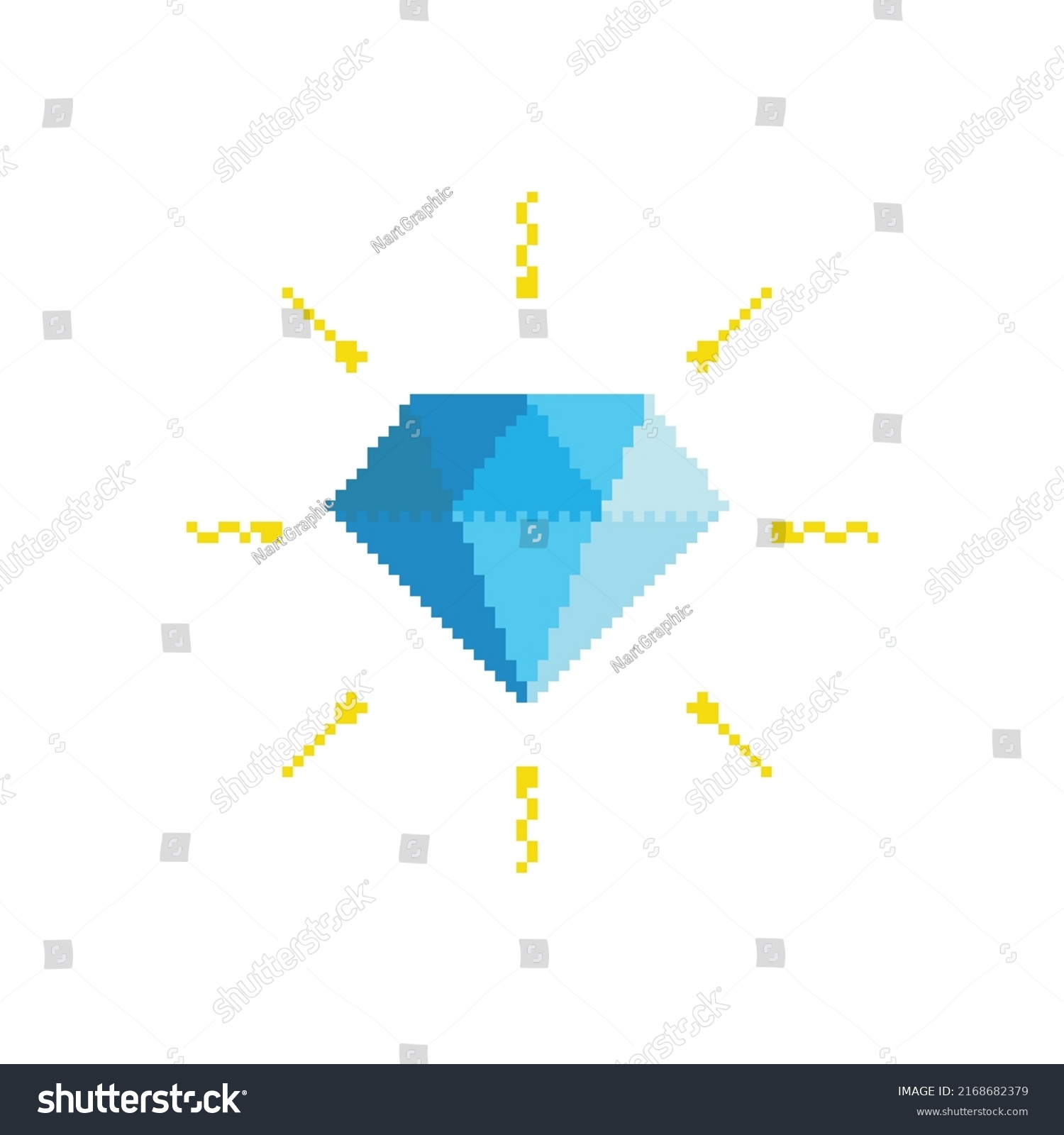 Diamond Pixel Art Vector Illustration Stock Vector (Royalty Free ...