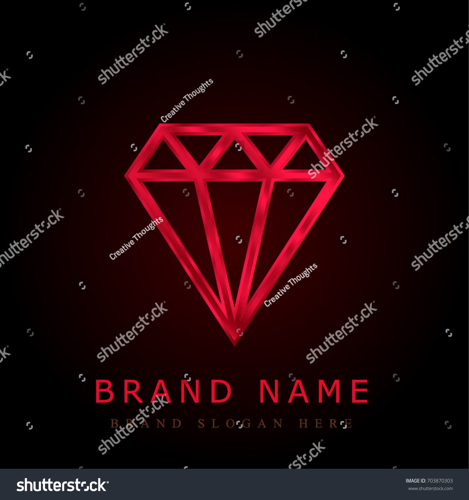 Diamond Red Chromium Metallic Logo Stock Vector (Royalty Free ...